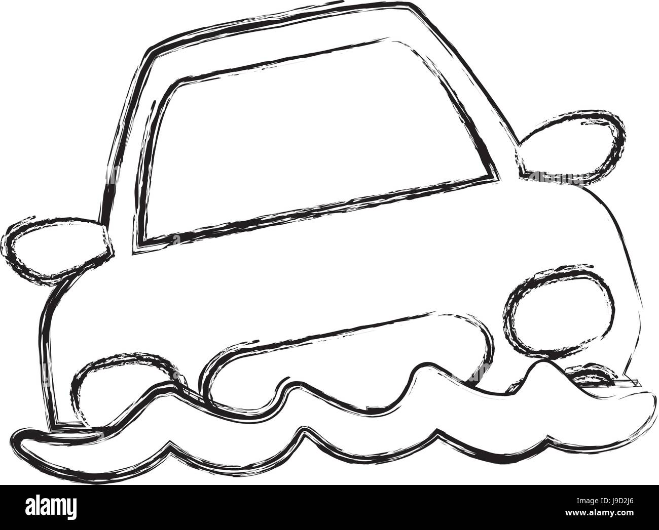 figure flooded car for danger weather Stock Vector Image & Art - Alamy