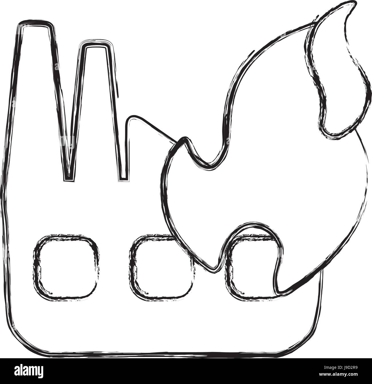 figure emergency factory burnt and danger disaster Stock Vector Image ...