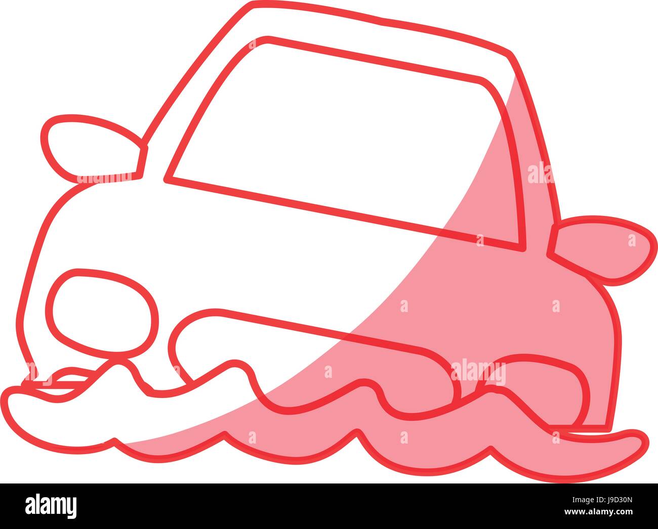 silhouette flooded car for danger weather Stock Vector Image & Art - Alamy