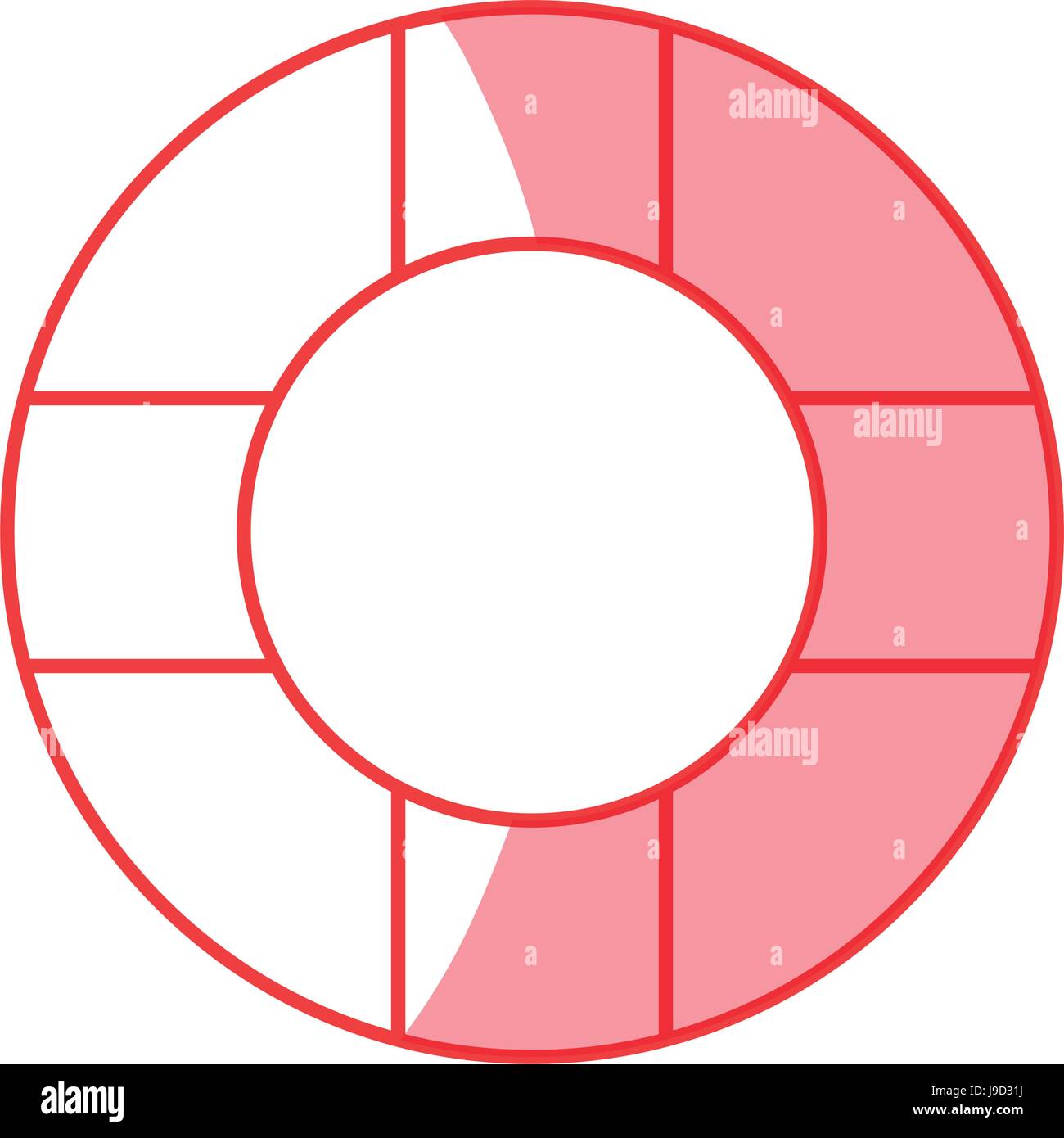 silhouette lifebelt symbol to maritime rescue and protection Stock ...