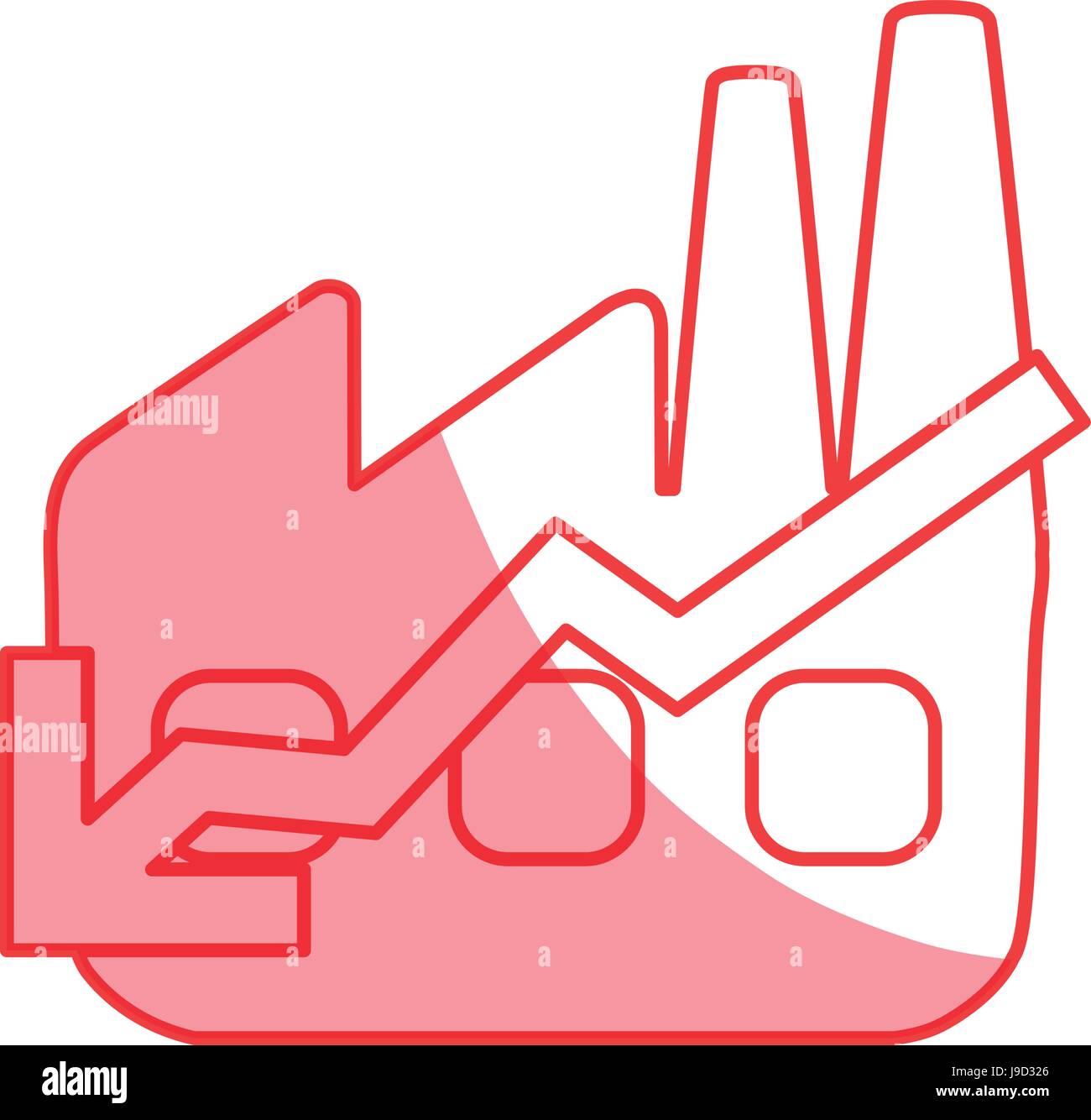 silhouette factory with low production statements Stock Vector Image ...