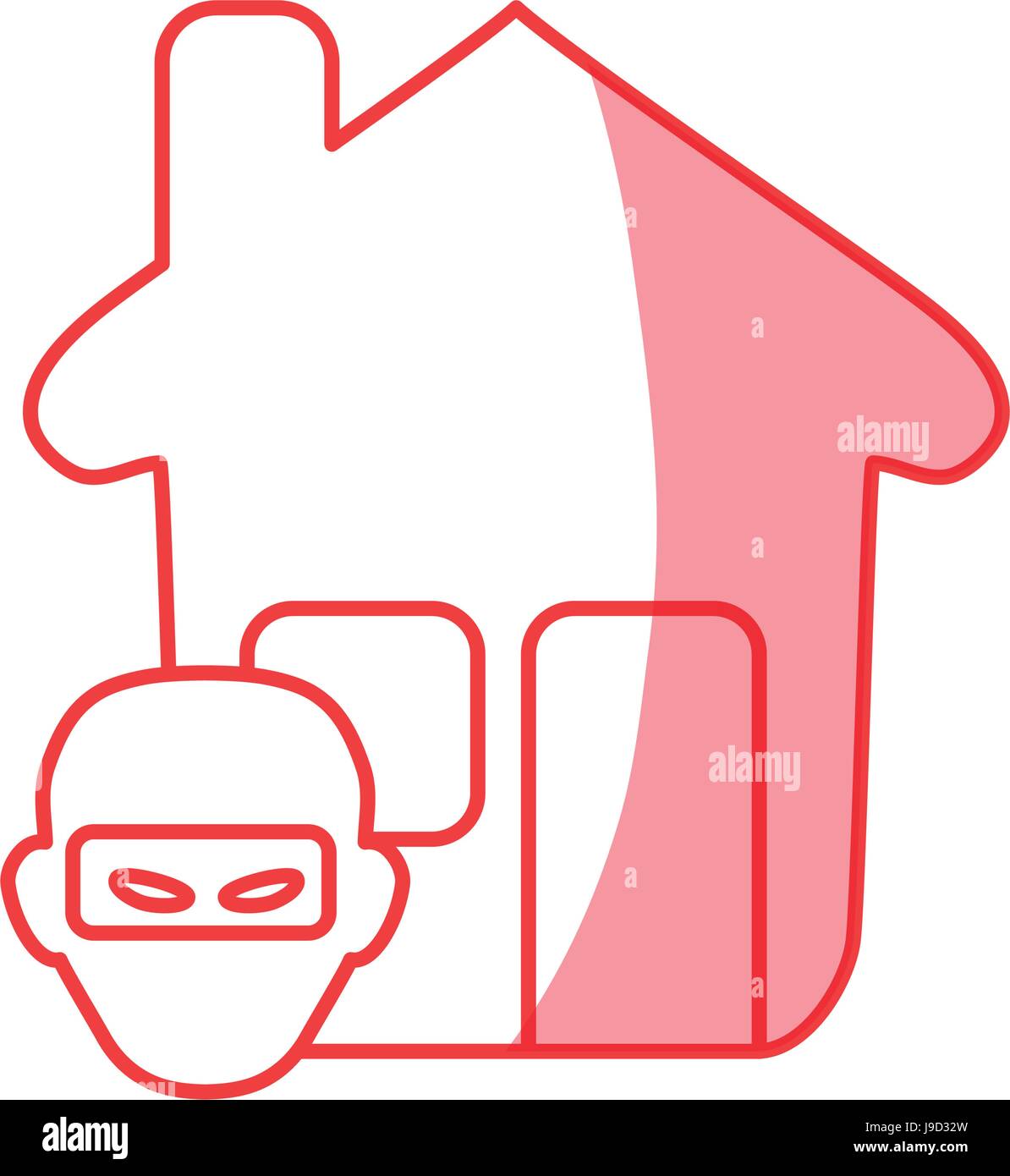 silhouette house with thief danger symbol Stock Vector Image & Art - Alamy
