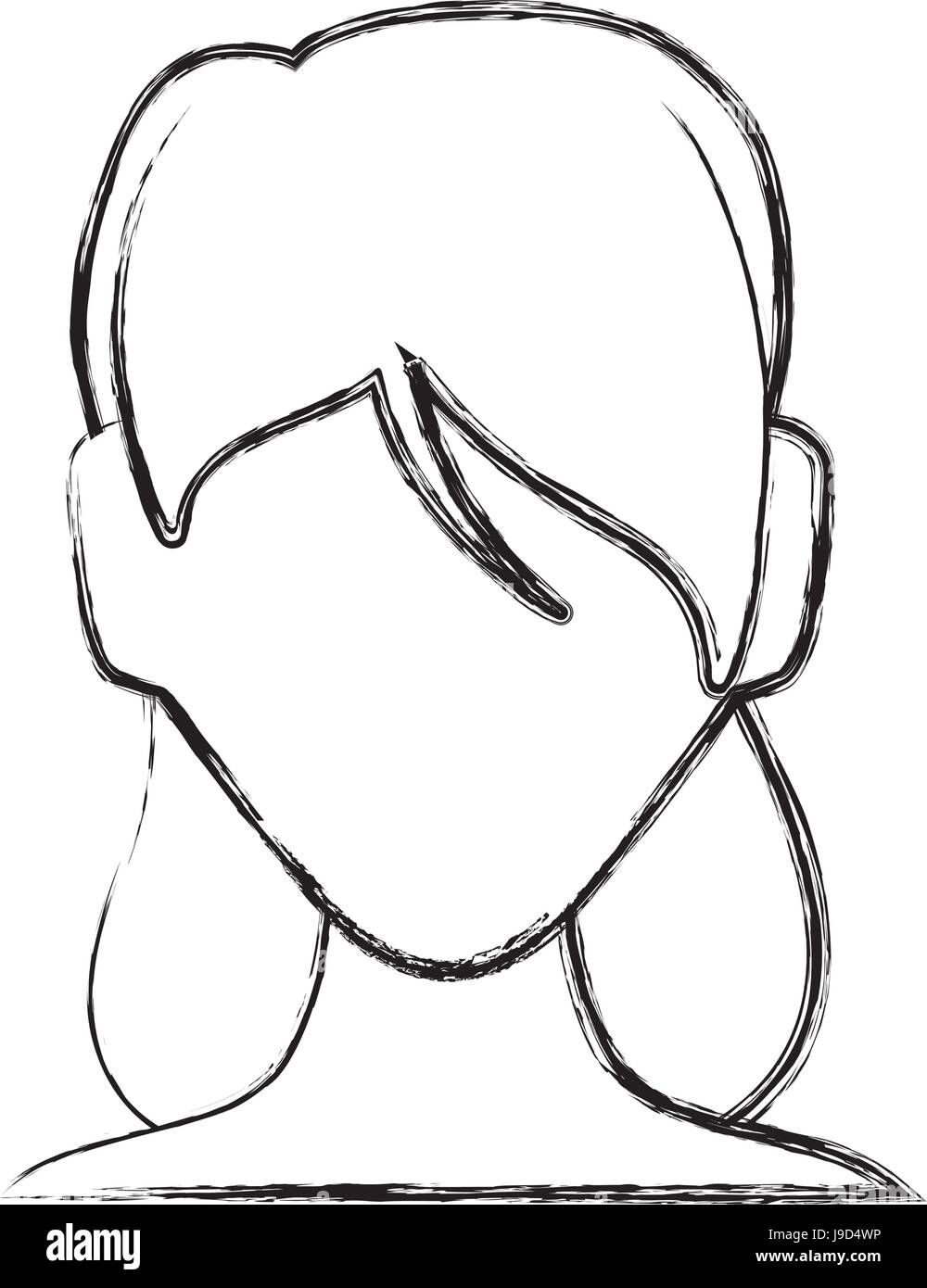 Sketch woman faceless silhouette hi-res stock photography and images ...