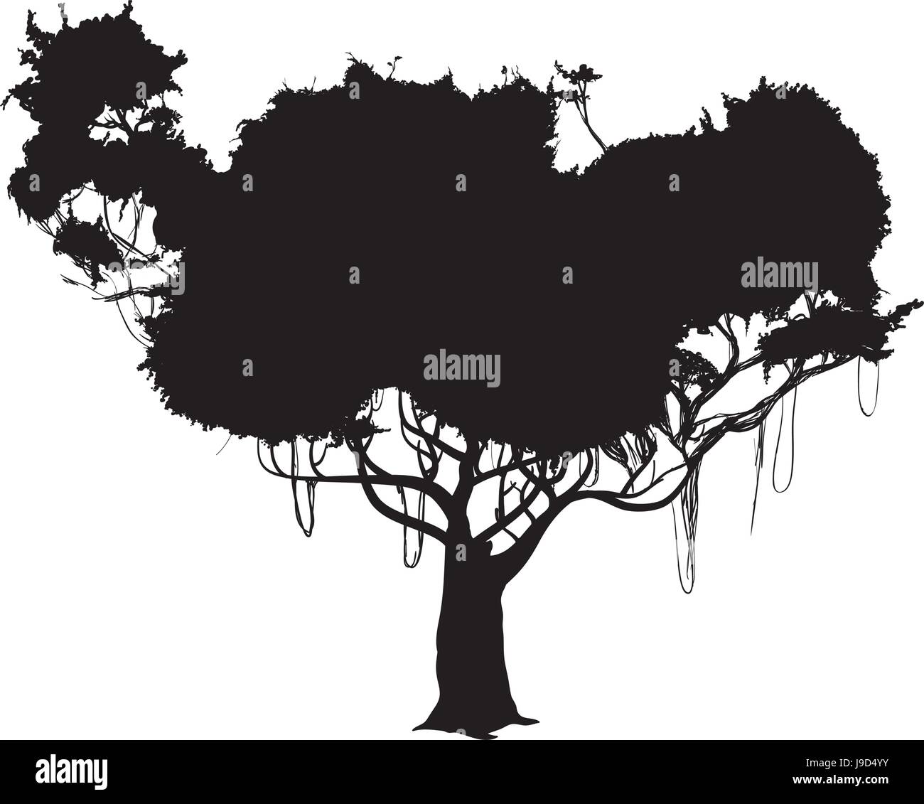 Beautiful tree silhouette Stock Vector Image & Art - Alamy