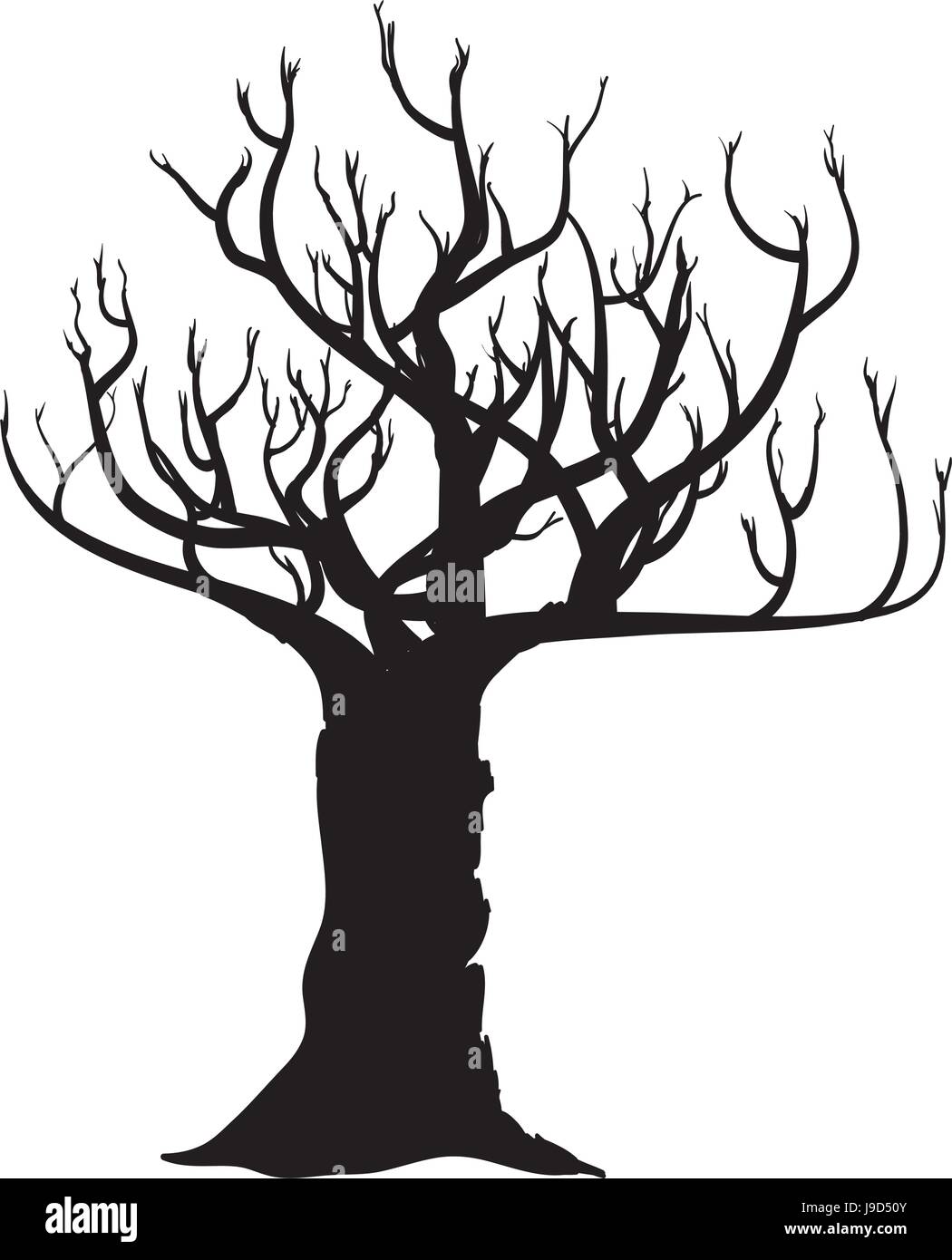 Single dead tree silhouette Stock Vector Images - Alamy