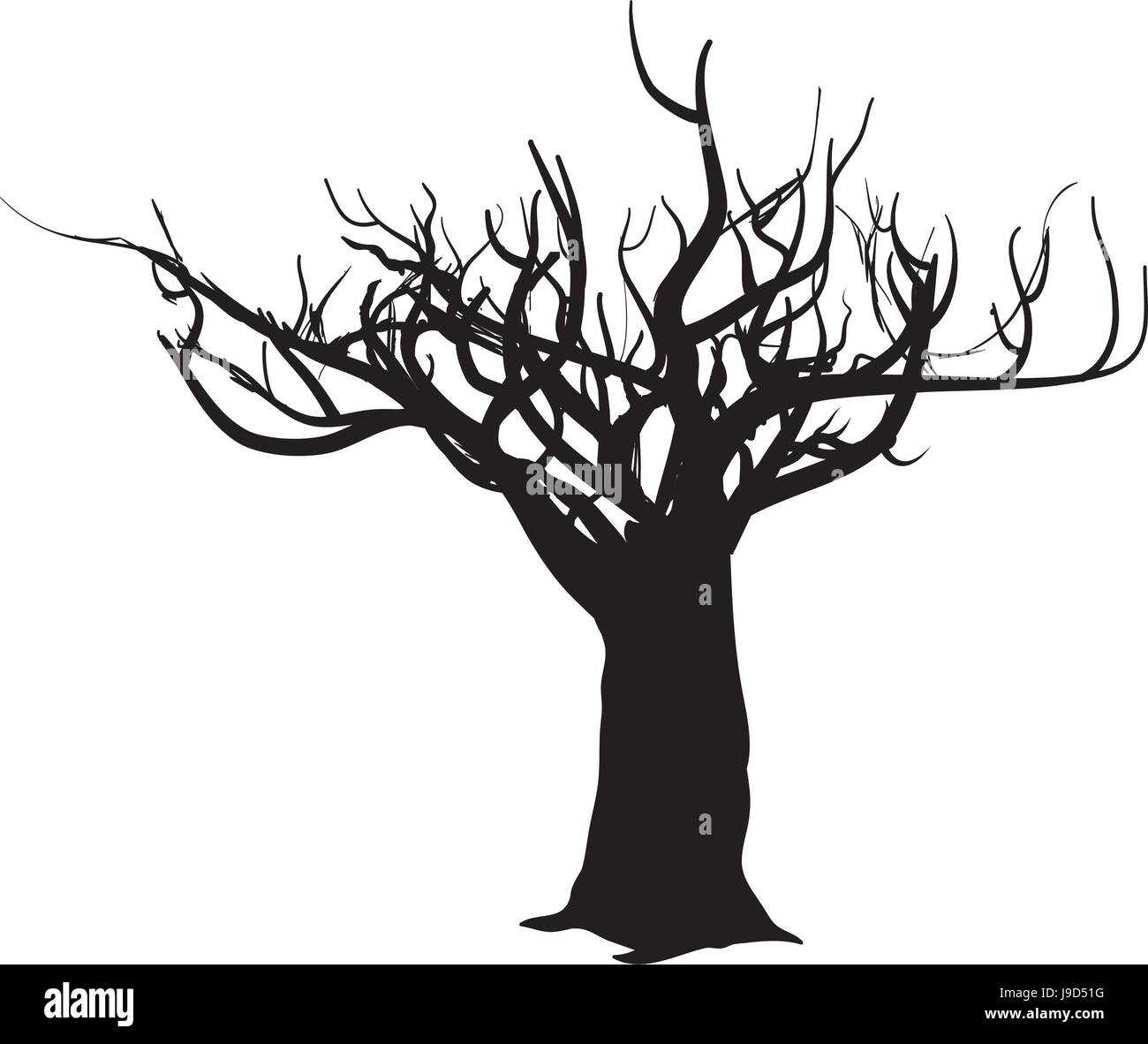 Dry tree silhouette Stock Vector Image & Art - Alamy