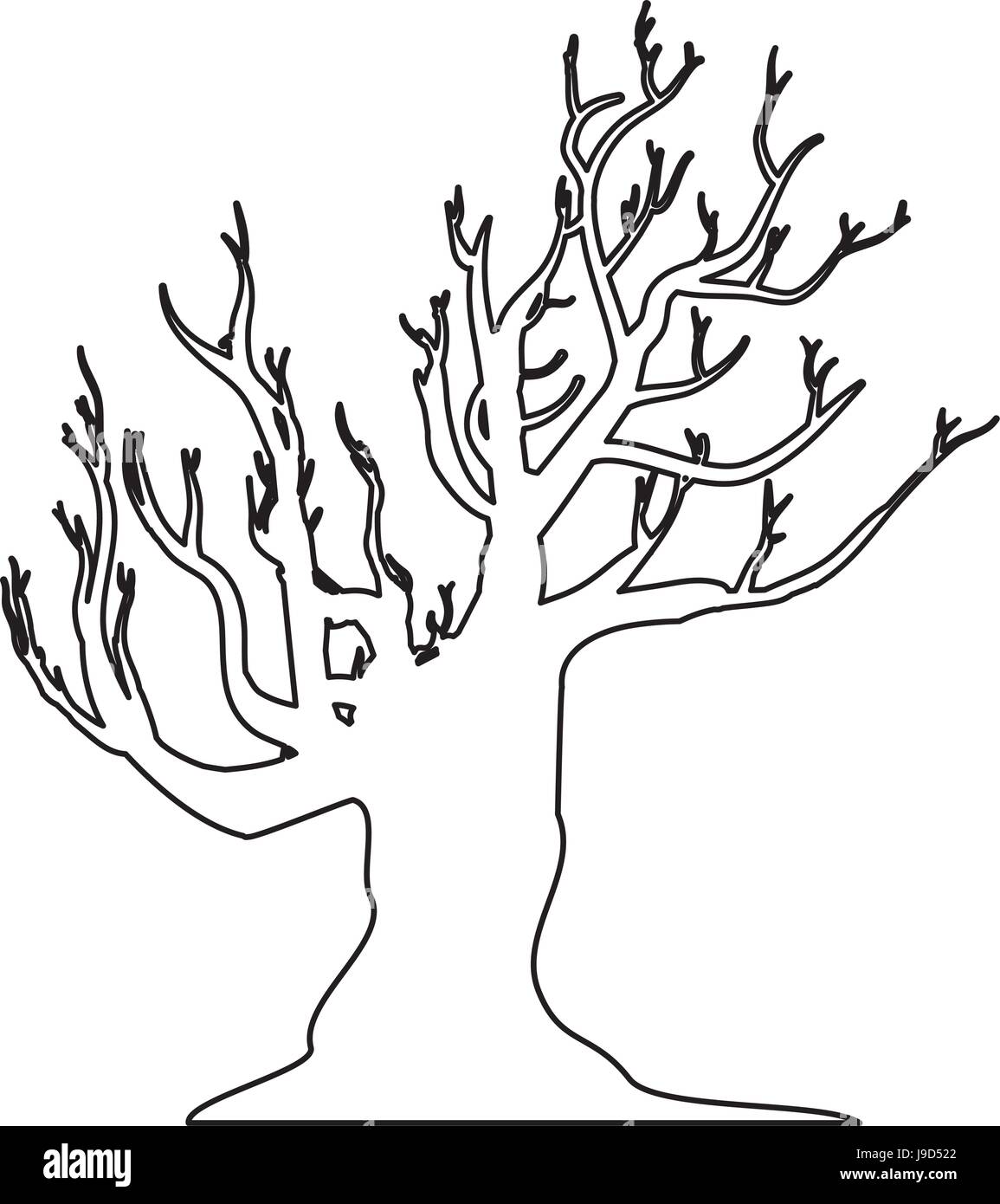 Dry tree silhouette Stock Vector Image & Art - Alamy