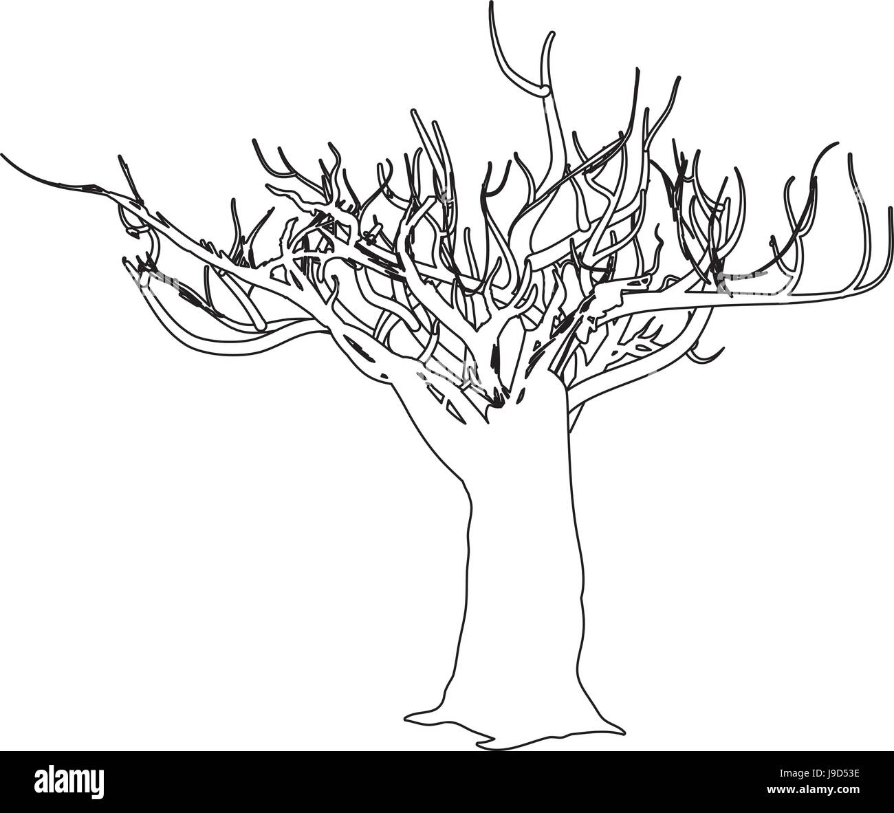 Dry tree silhouette Stock Vector Image & Art - Alamy