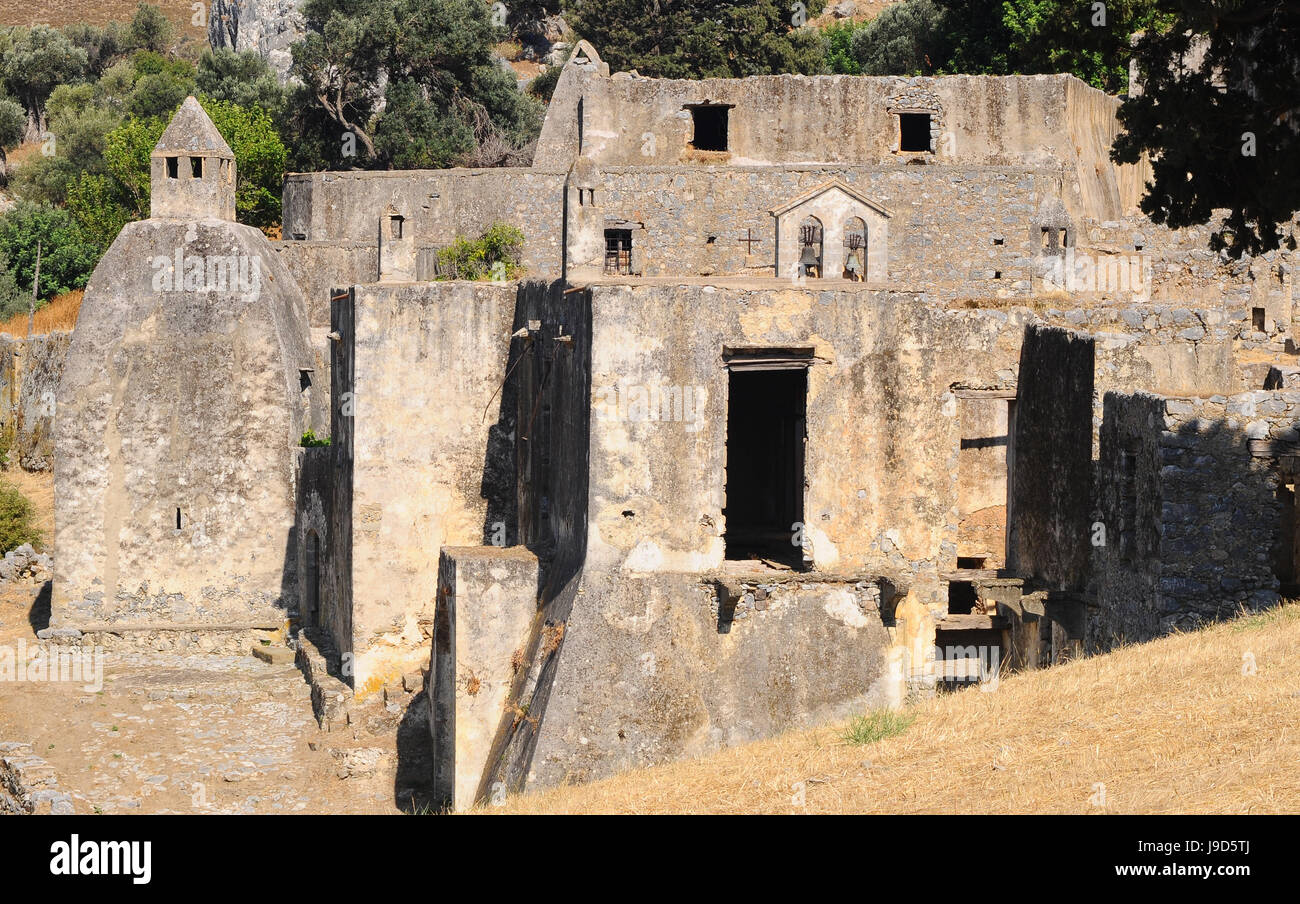 greece, monastery, abbey, christian, orthodox, convent, crete, house ...