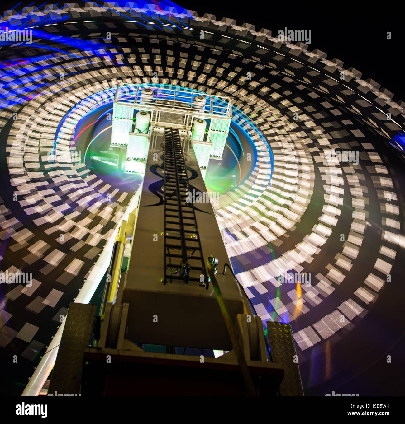 The light trace from the 'Air' fun fair ride at St Giles, Oxford Stock ...