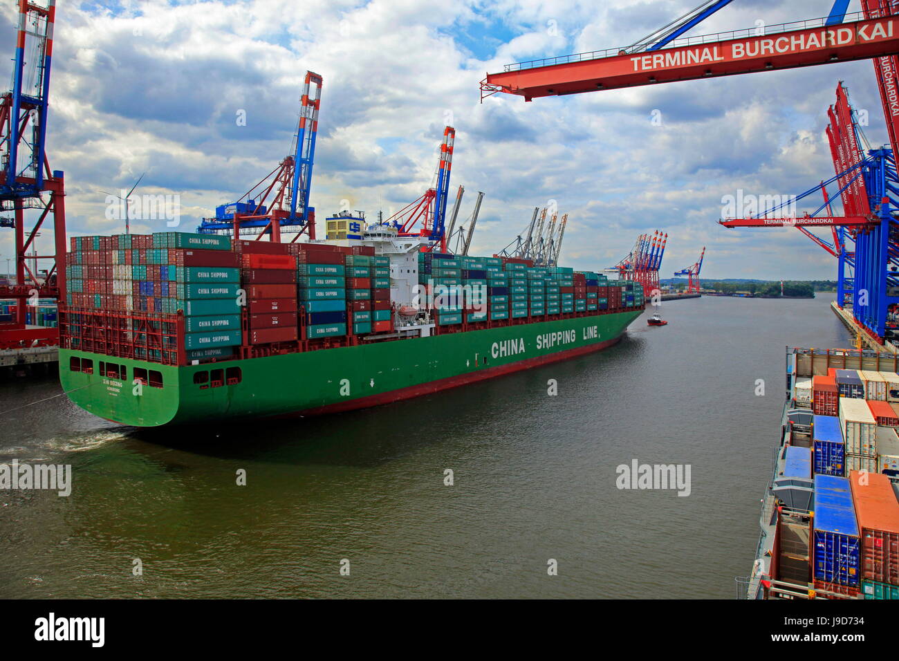 Container Terminal Waltershof, Harbour of Hamburg, Hamburg, Germany ...