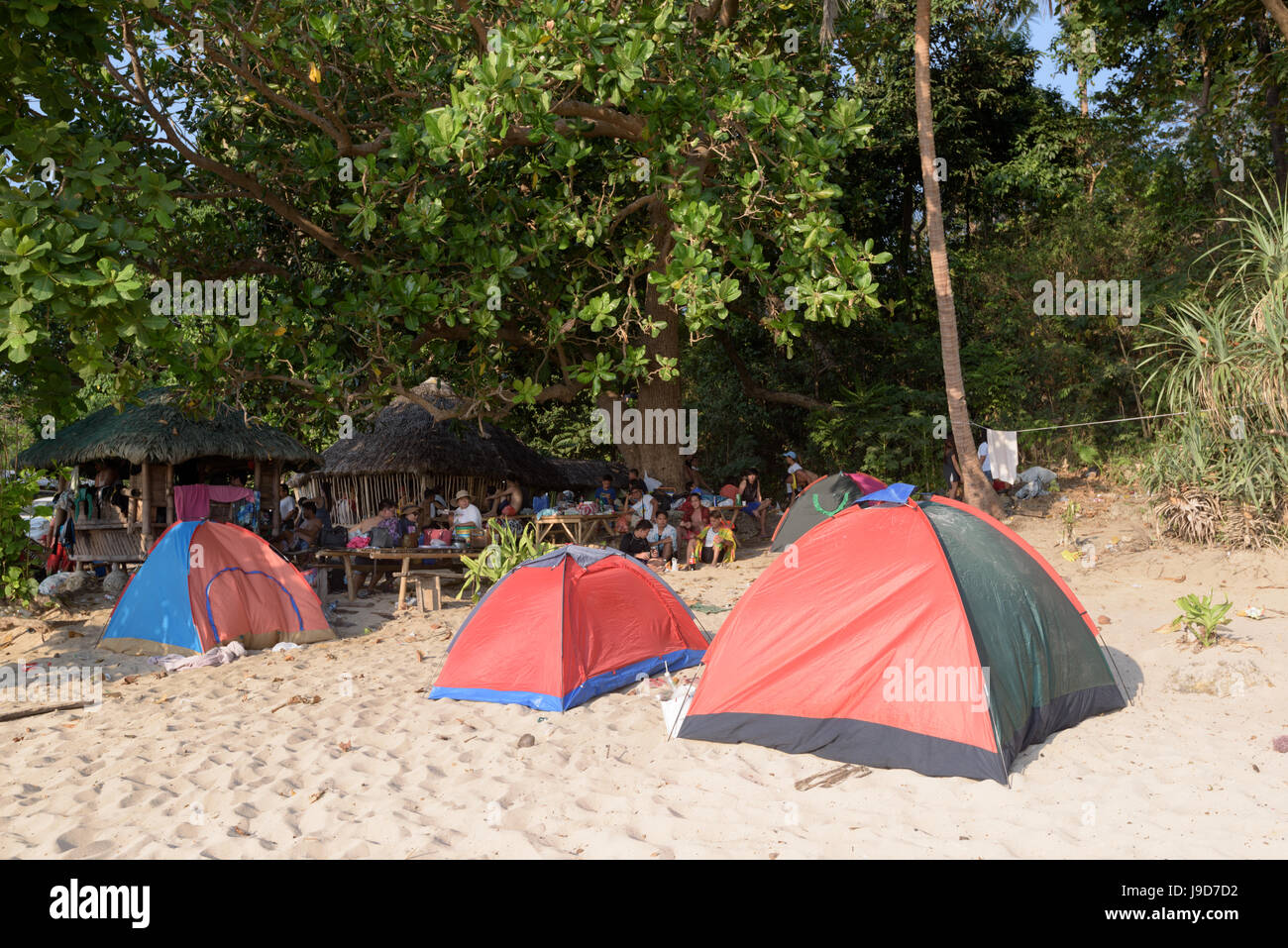 Bolinao, Philippines - April 14, 2017: People Camping at Patar White ...