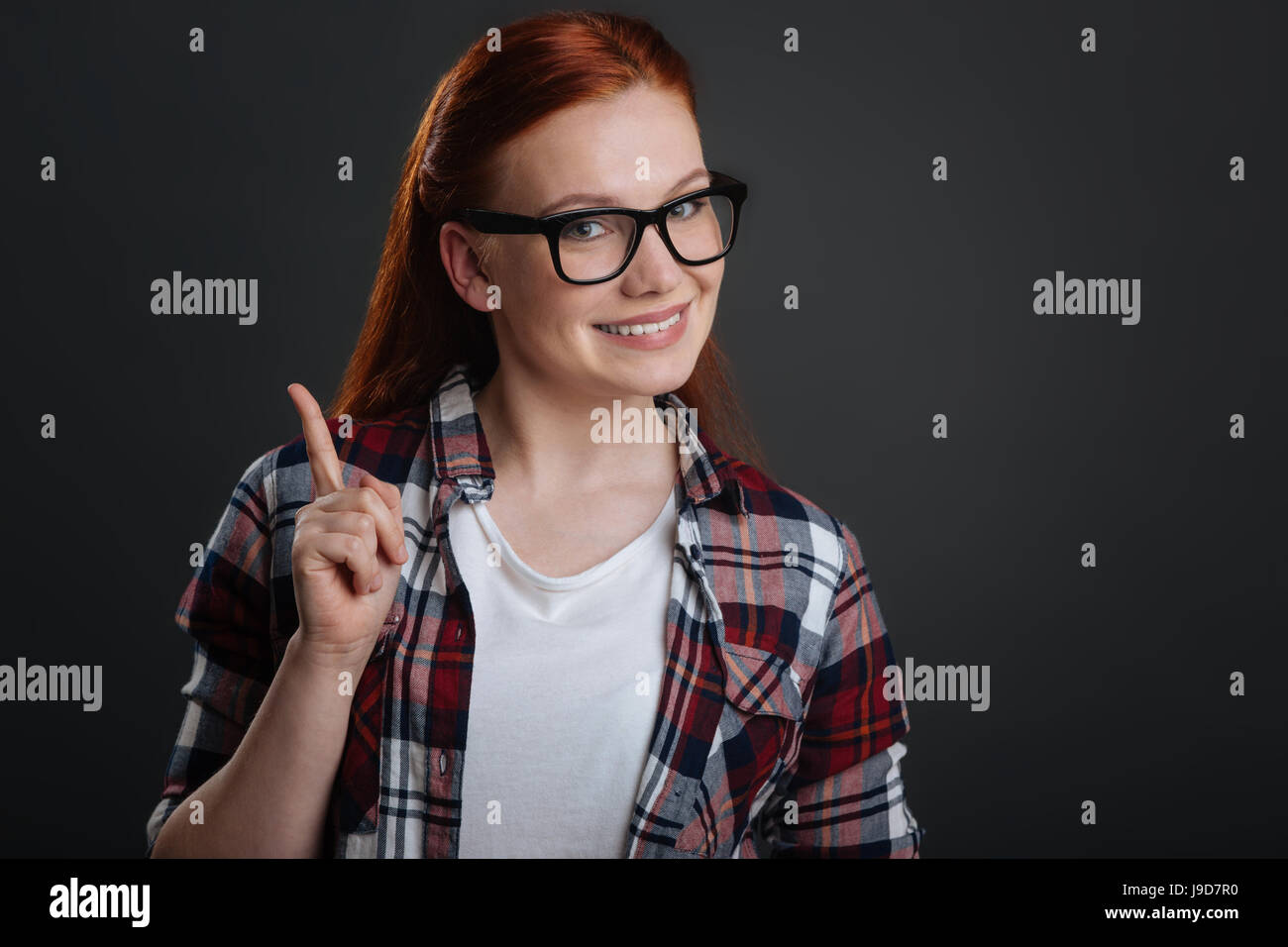 Take a notice. Ambitious beautiful clever lady having a conversation ...