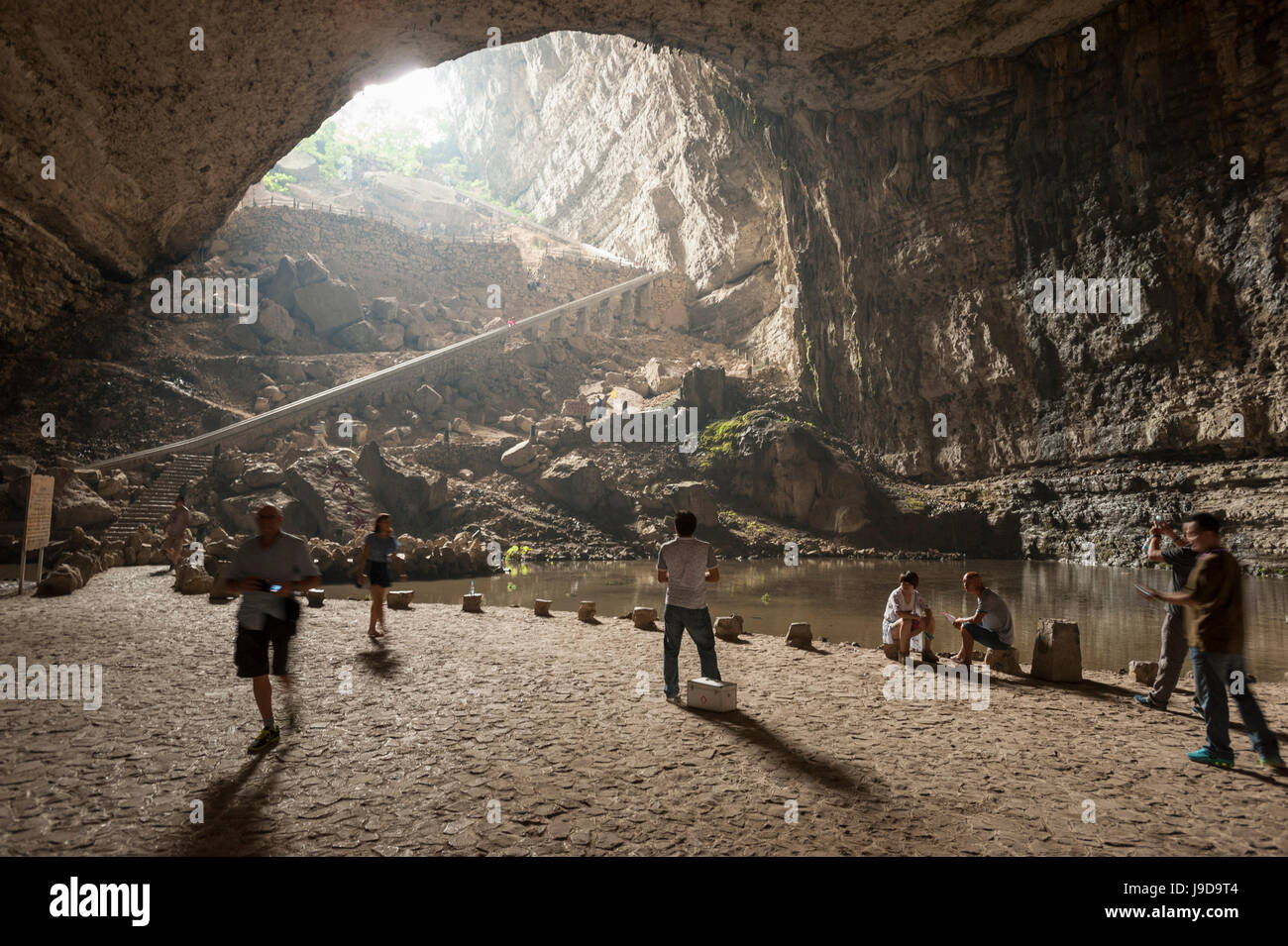 Karst cave at xinwen stone sea global geo park hi-res stock photography ...