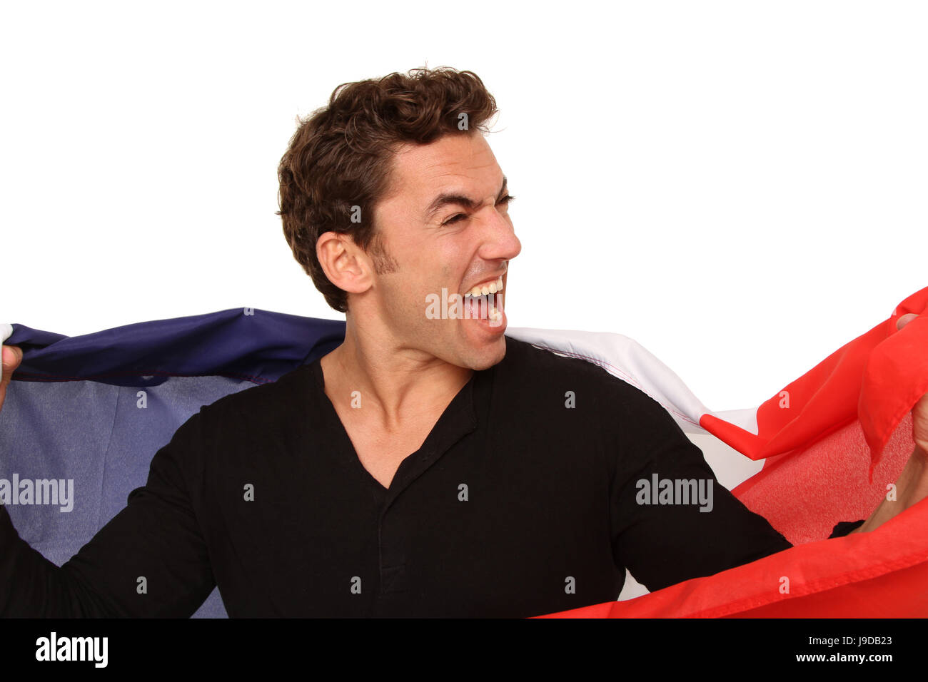 france, flag, wm, supporter, fan, man, blue, humans, human beings ...