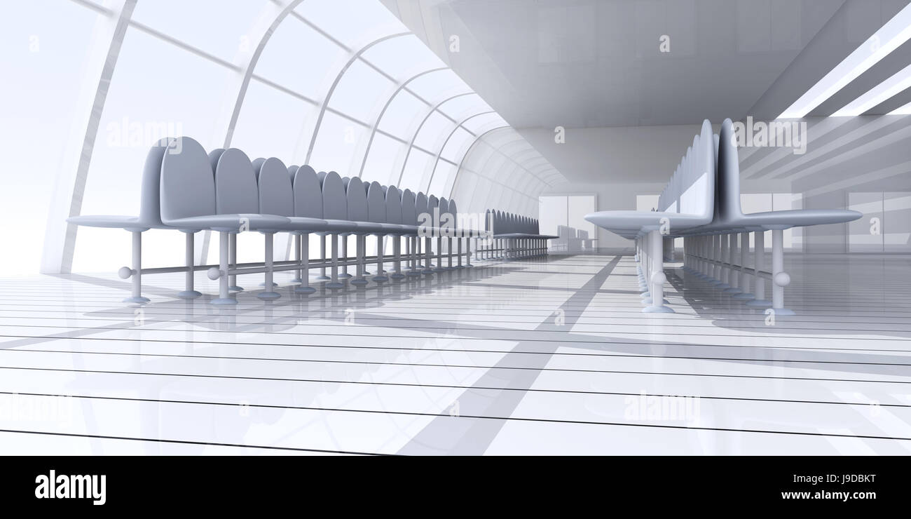 wait, waiting, station, hall, corridor, inside, space, graphic, modern ...