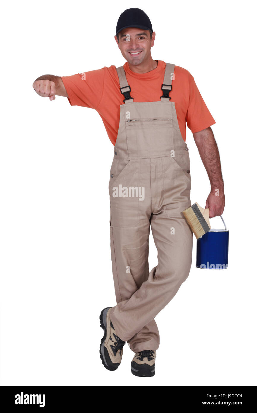 blue, tool, male, masculine, hat, cross, pants, extend, wall, feet ...