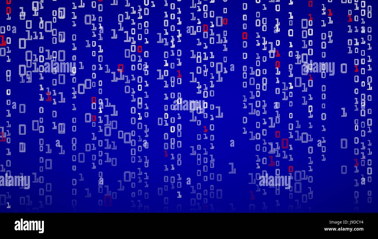Binary Background. Binary Code With Digits On Screen. Vector ...