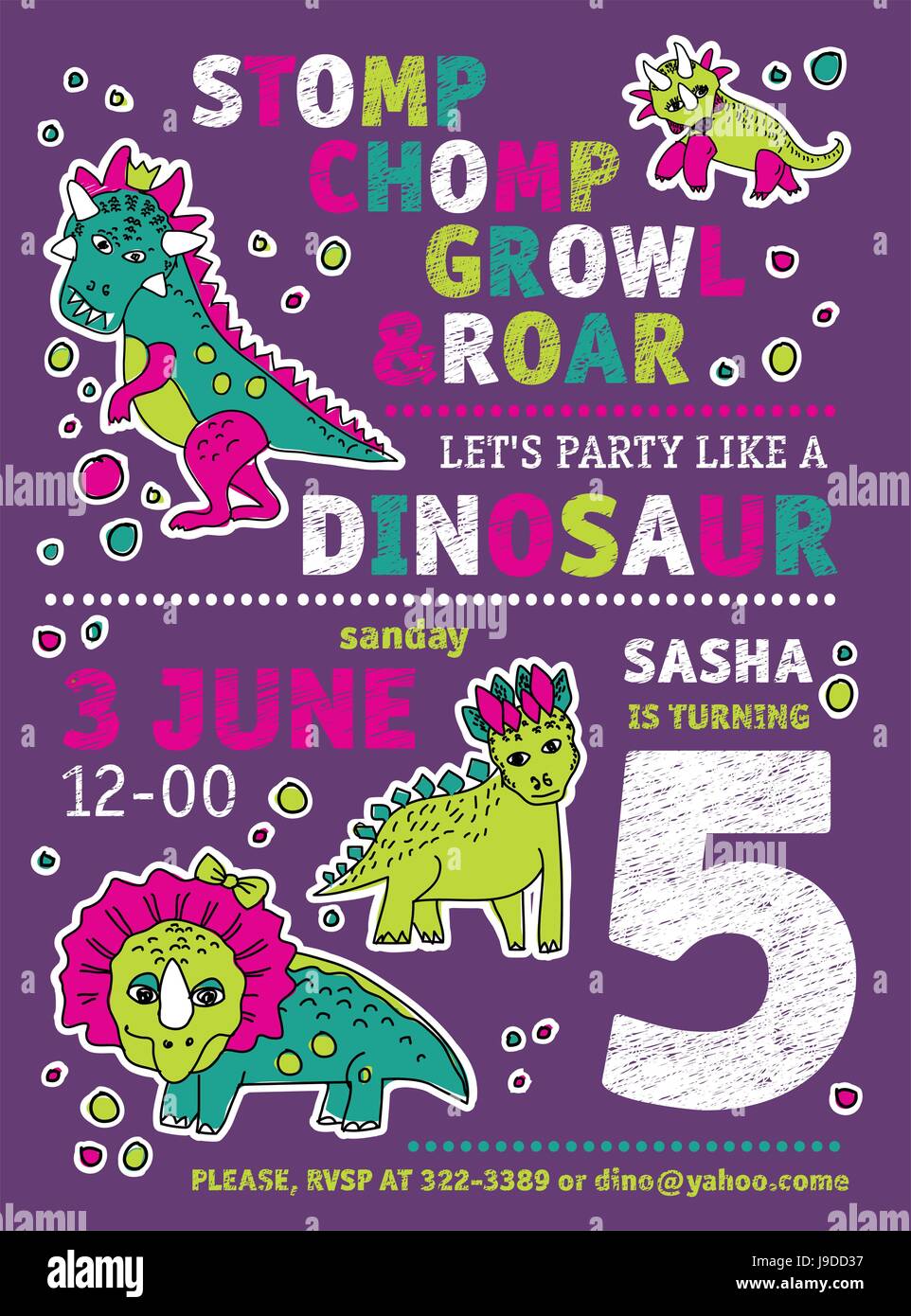 Birthday party card cute Stock Vector Images - Alamy