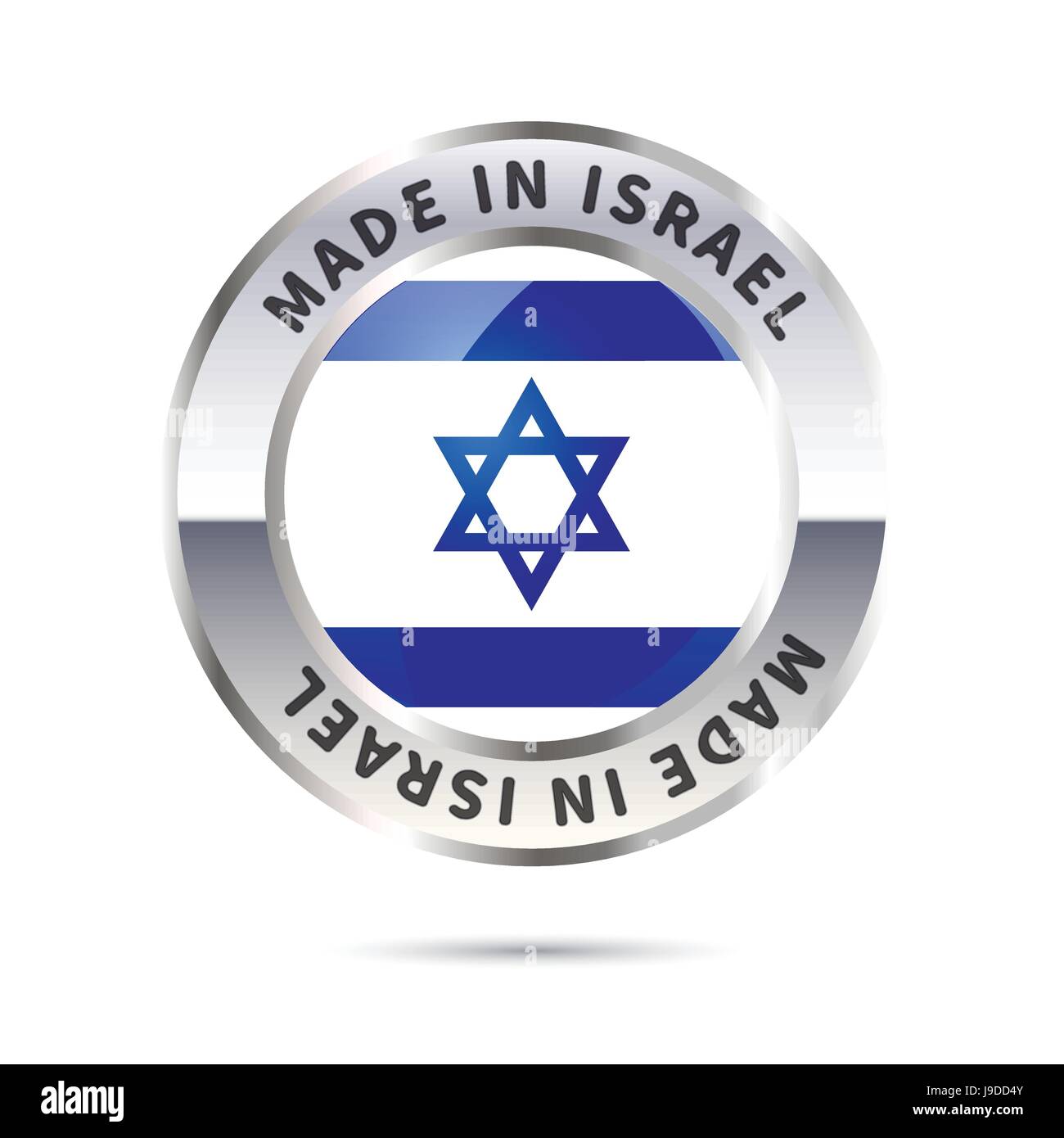 Metal badge icon, made in Israel with flag Stock Vector Image & Art - Alamy