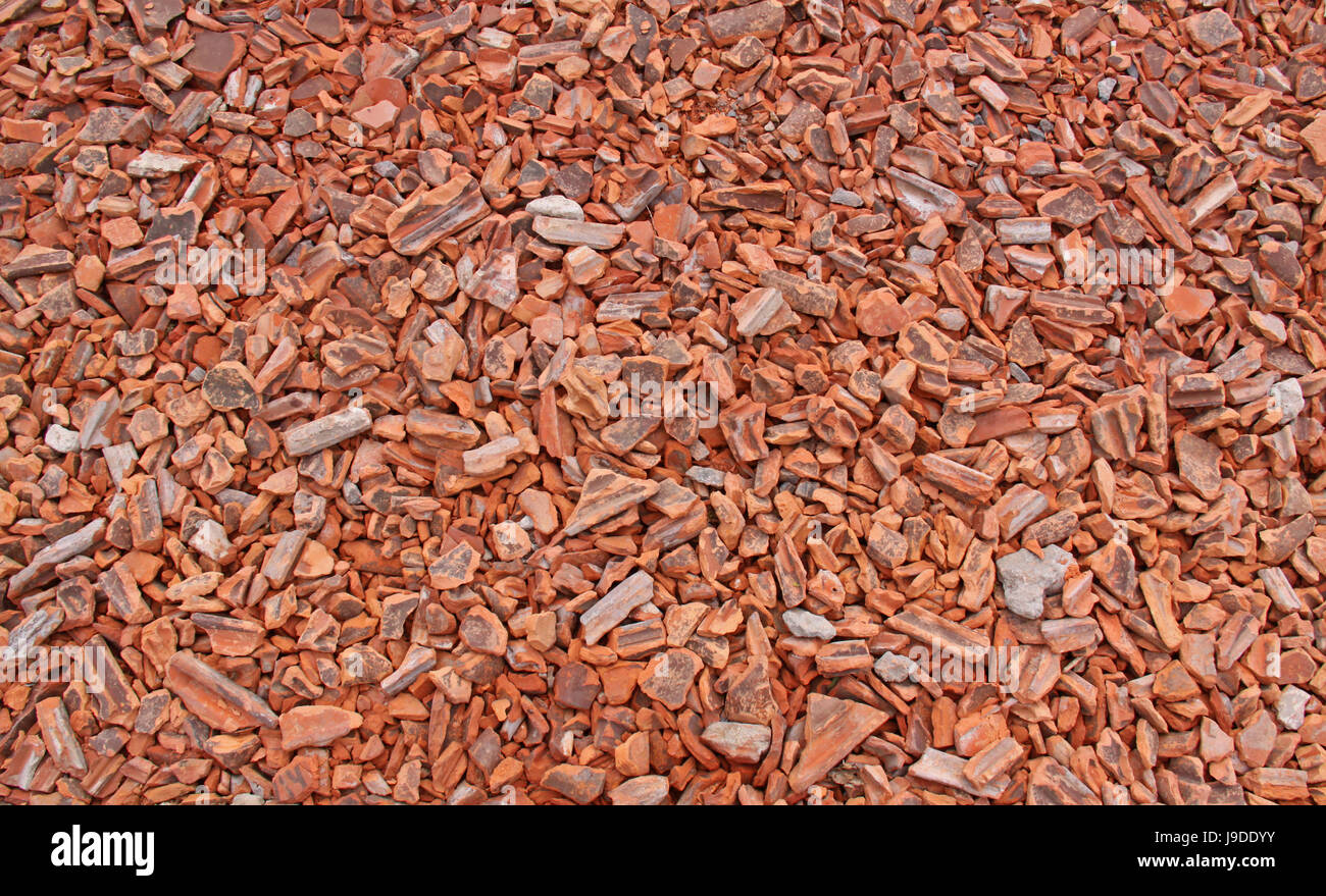 debris, shards, splinter, pieces, red, stone, broken, debris, ceramics ...