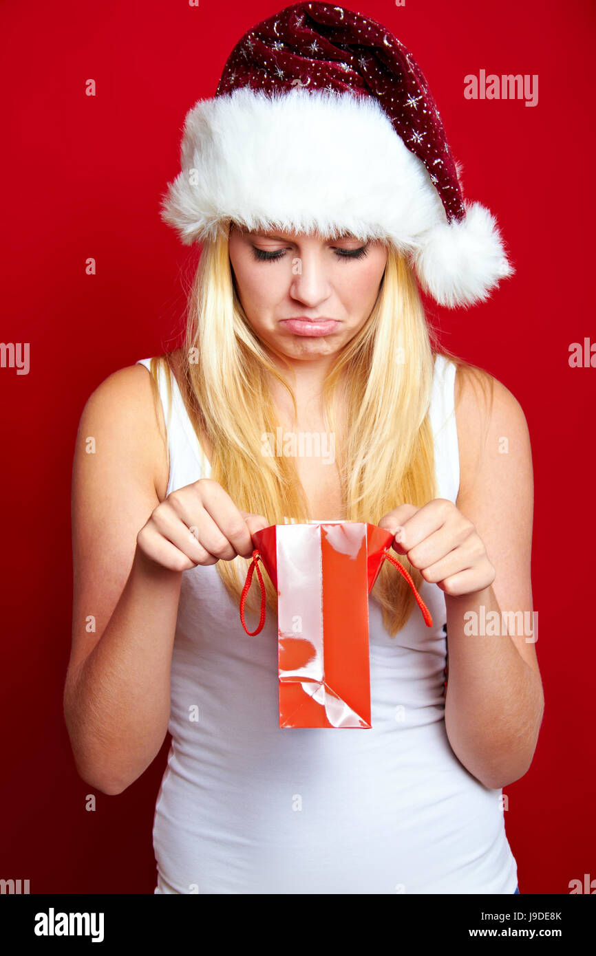 woman, celebrate, reveling, revels, celebrates, gift, surprise, red ...