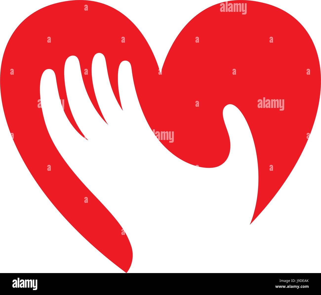 Hand heart logo hi-res stock photography and images - Alamy