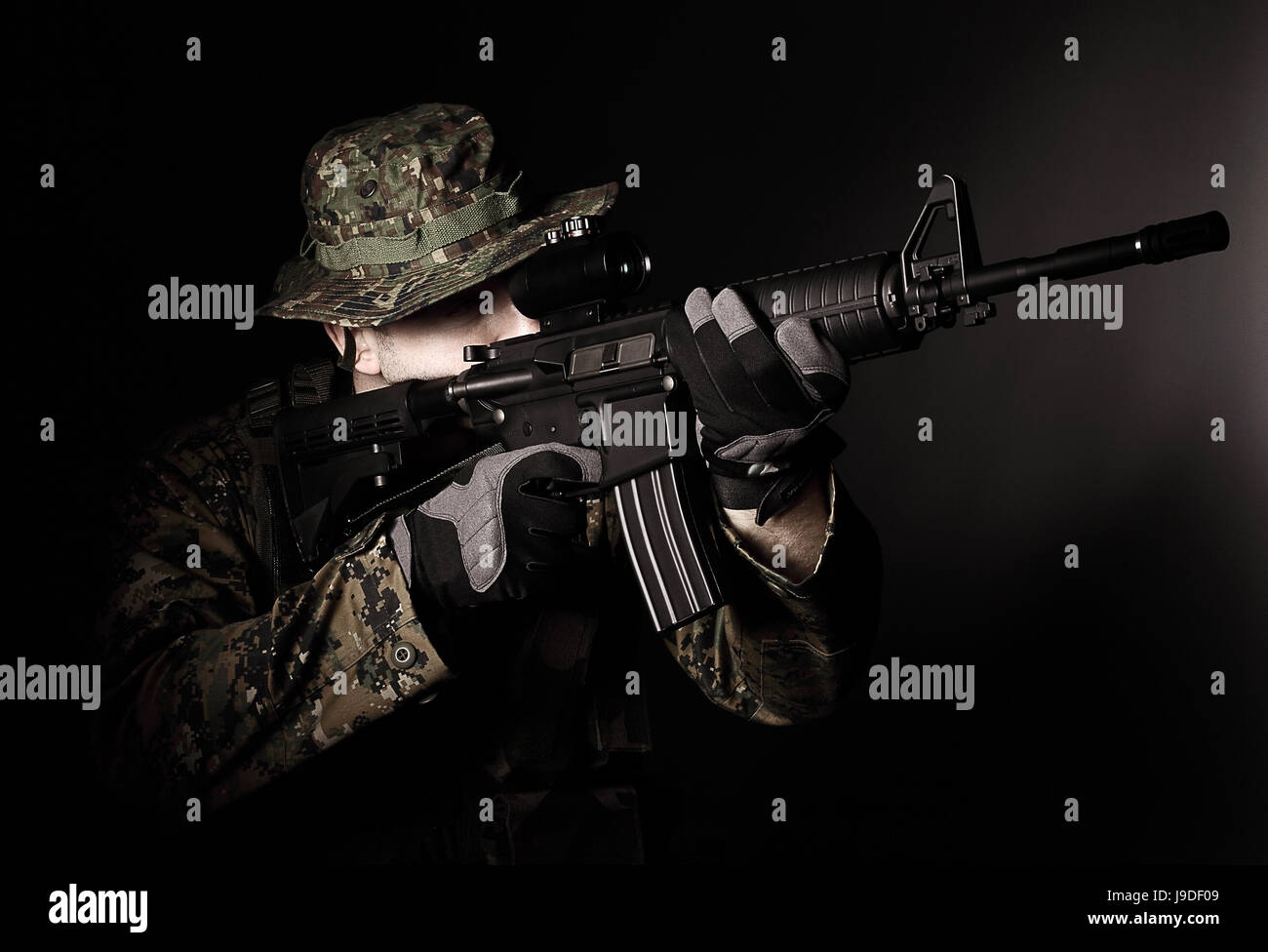 portrait, soldier, rifle, arm, weapon, paratrooper, military, hat ...