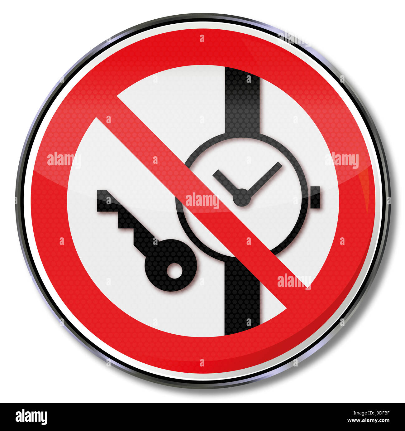 safety signs no metal parts Stock Photo - Alamy