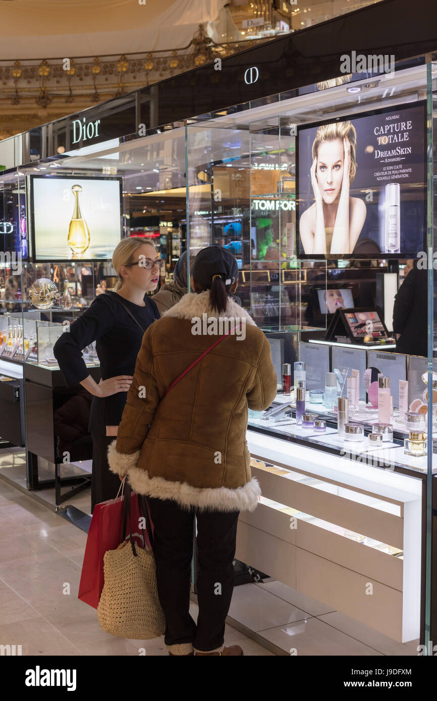 Dior stand, Galeries Lafayette department store, Boulevard Haussmann ...