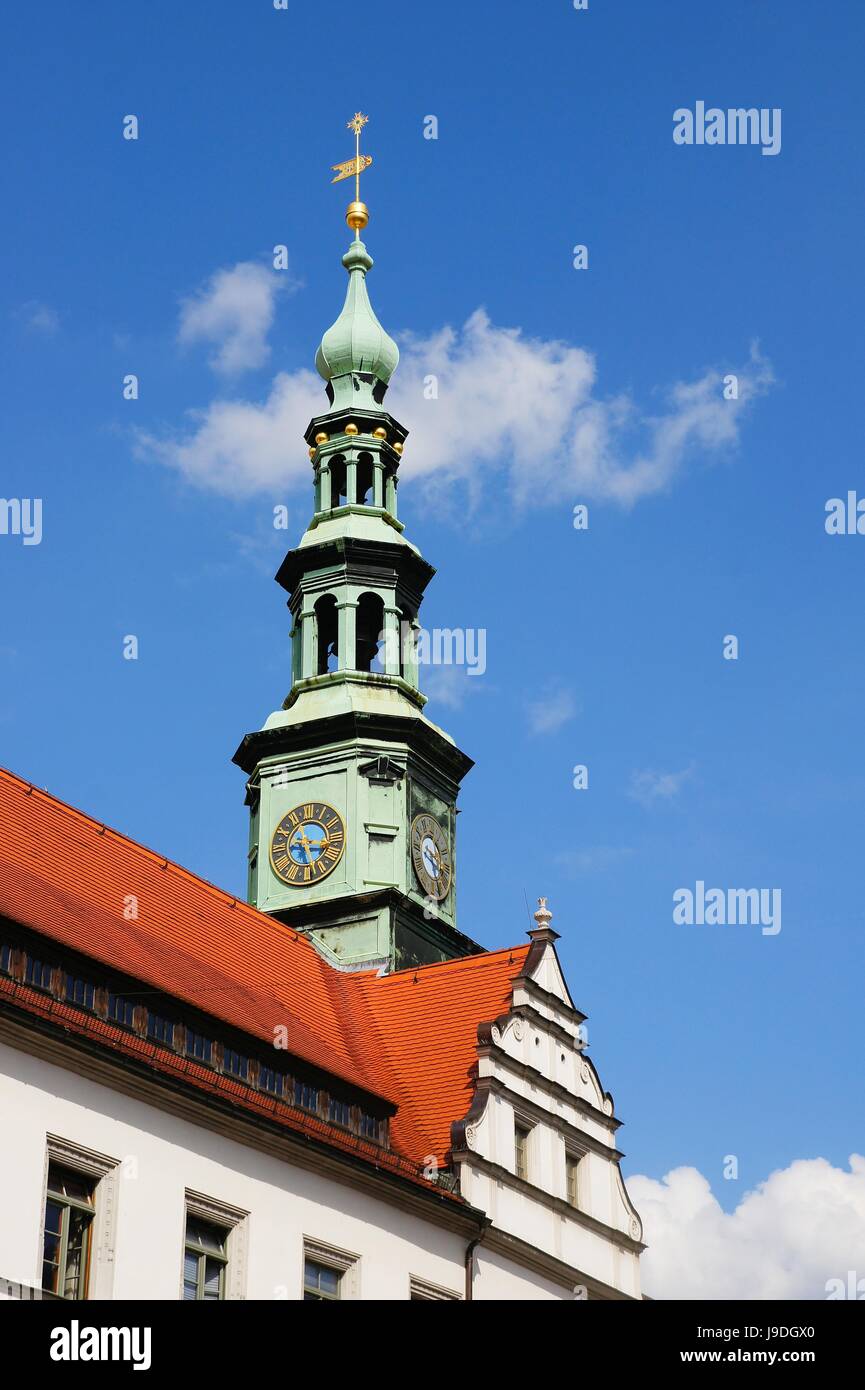 tower, dome, old town, gilt, town hall, clock, clock tower, carillon ...