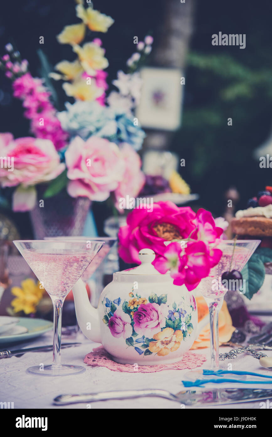 Vintage tea party Stock Photo - Alamy