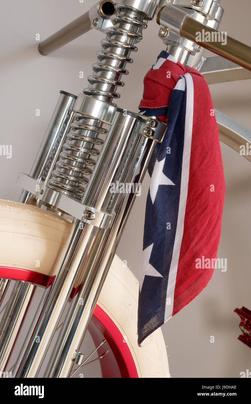 Chrome Forks and a frame for a motorcycel Stock Photo - Alamy