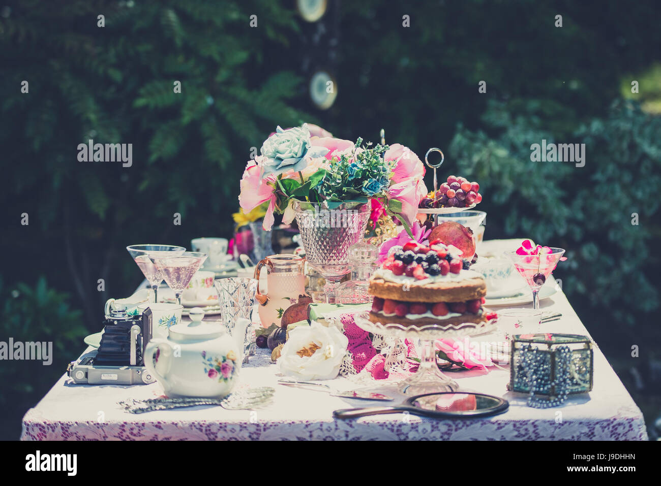 Vintage tea party Stock Photo - Alamy
