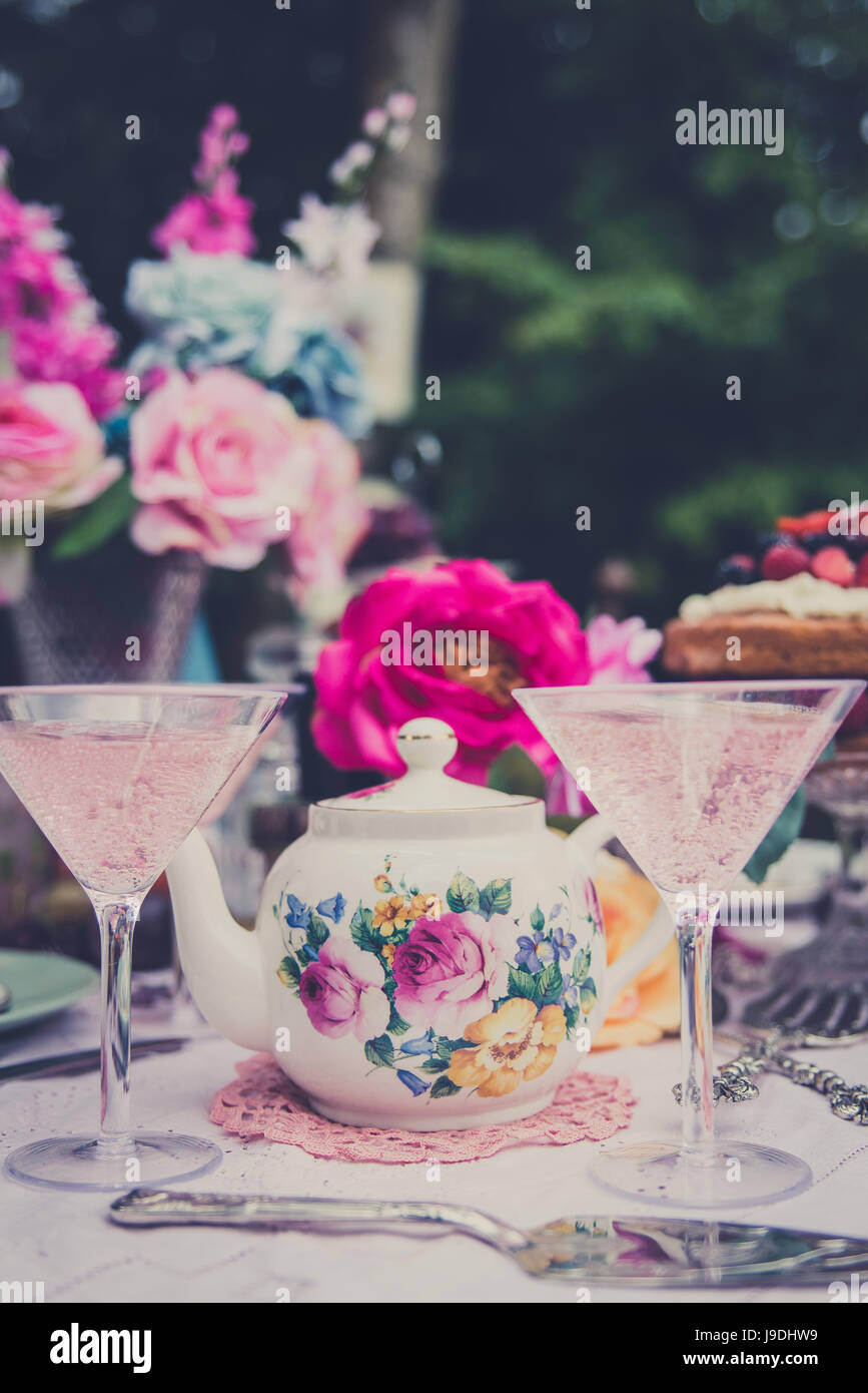 Vintage tea party Stock Photo - Alamy