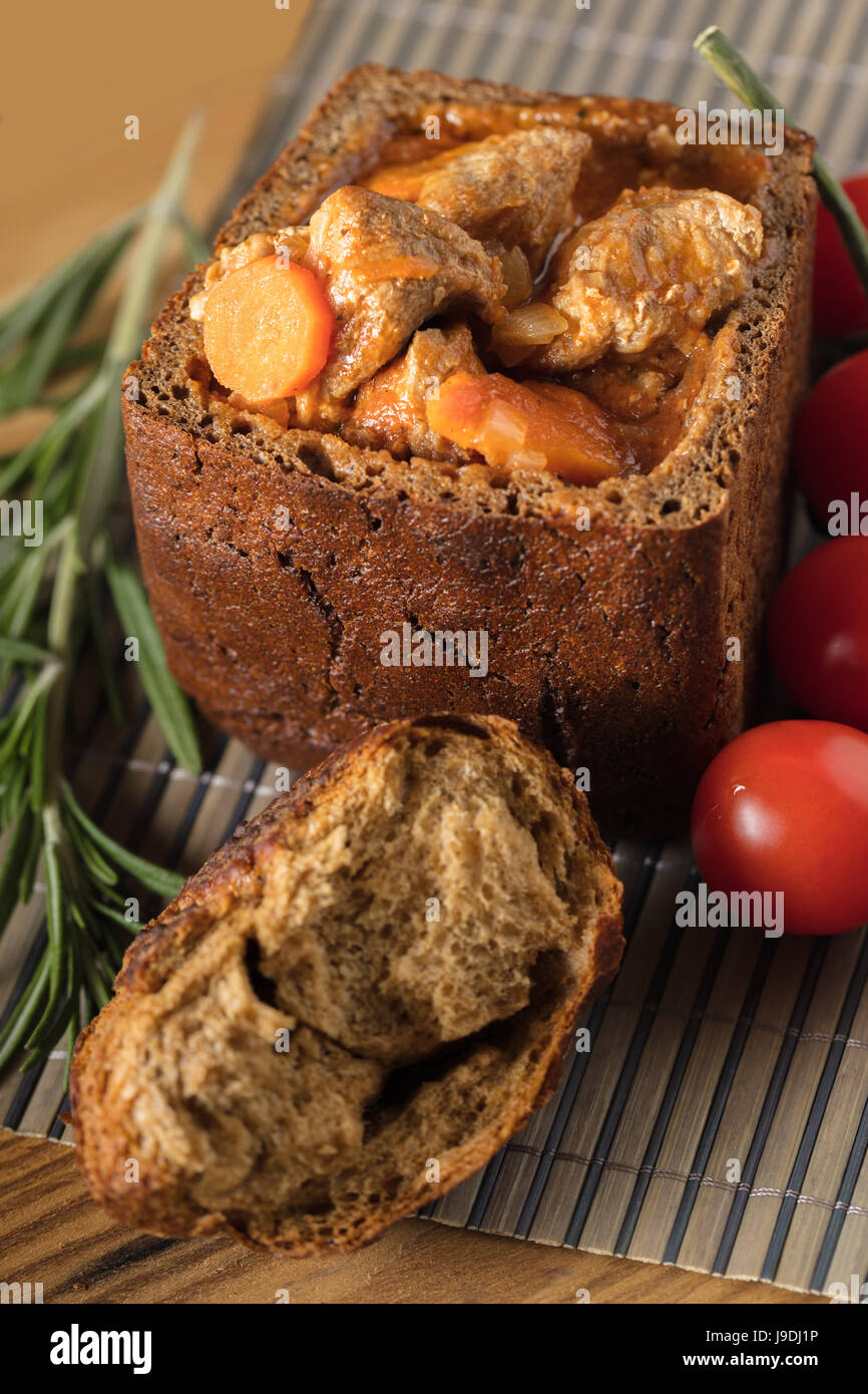 Beef goulash with pastries hi-res stock photography and images - Alamy