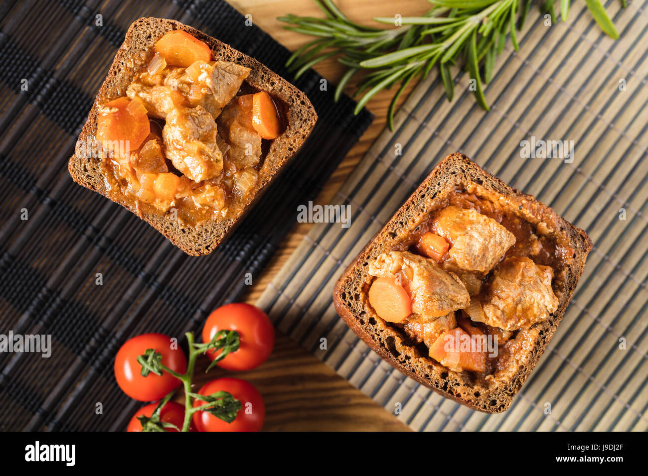 Beef goulash with pastries hi-res stock photography and images - Alamy