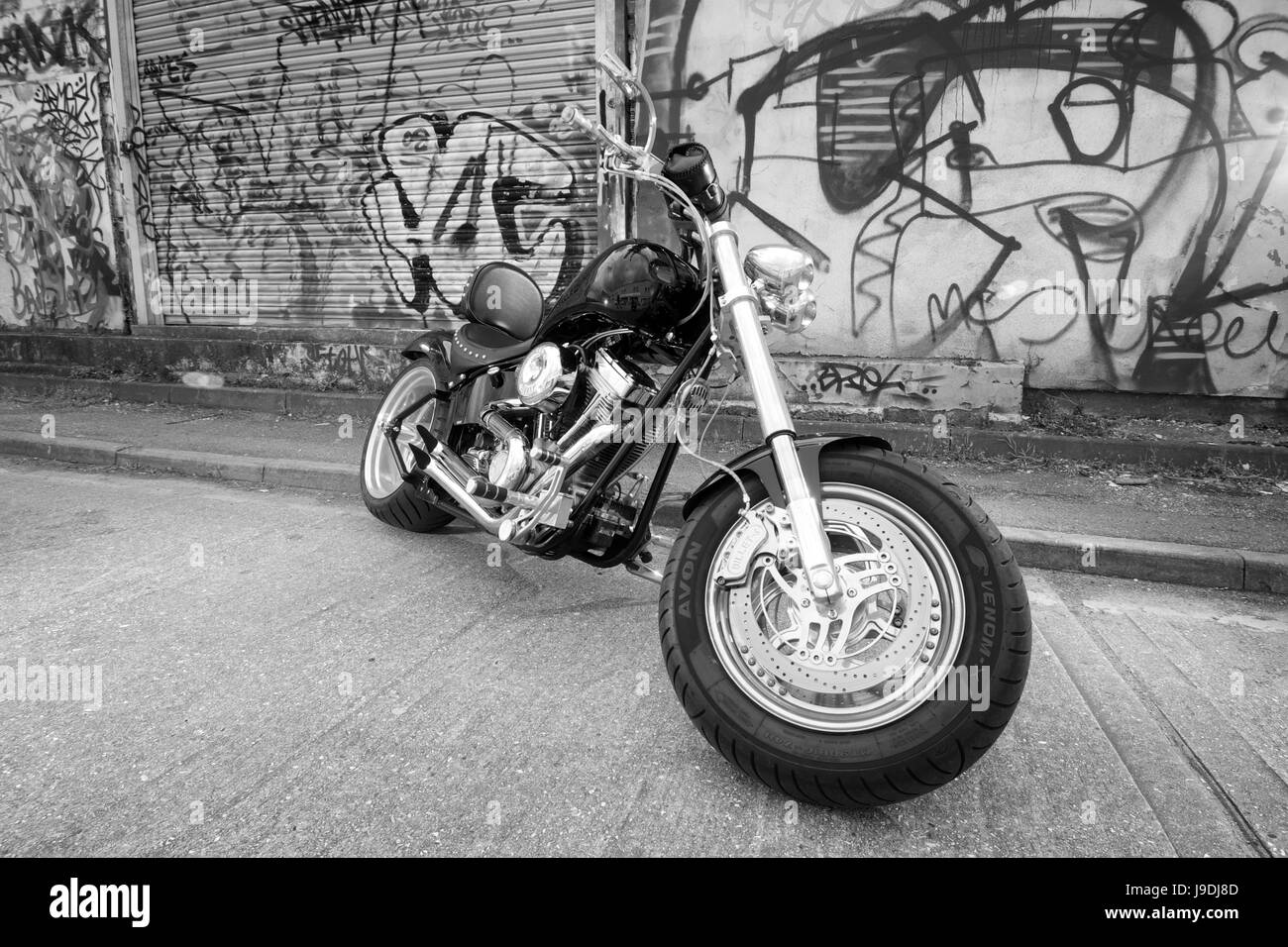 Motorcycle rain Black and White Stock Photos & Images - Alamy