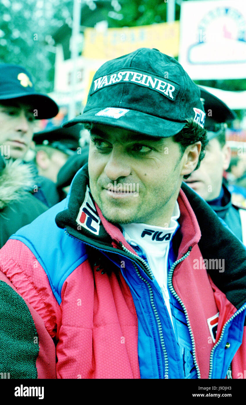 Italian skier Alberto Tomba in Madonna di Campiglio in Italy 1996 Stock ...