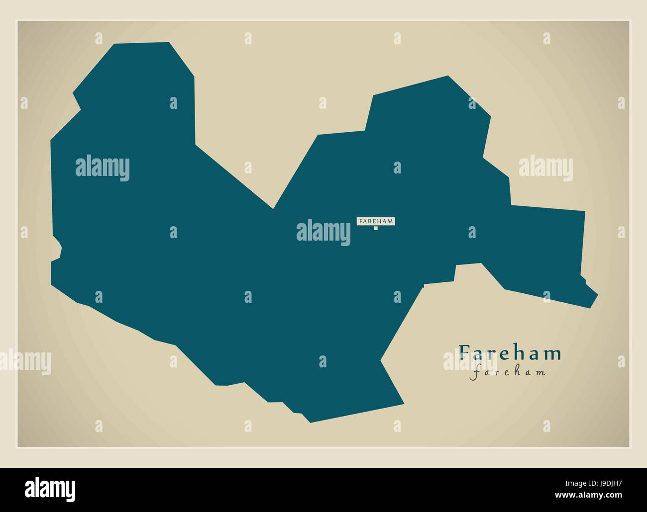 Modern Map - Fareham district UK illustration Stock Vector Image & Art ...