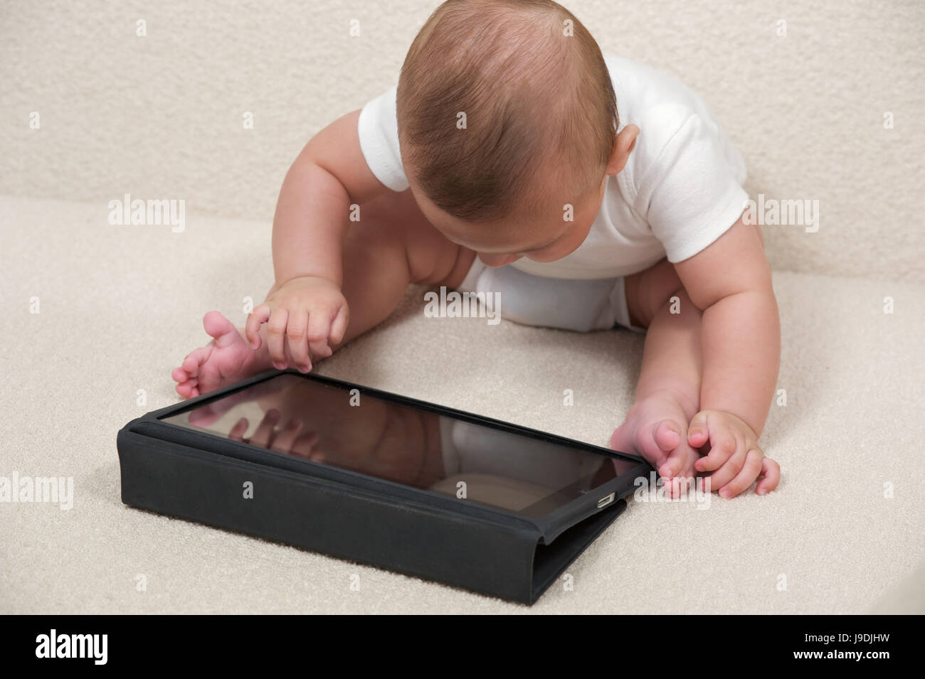 baby with computer Stock Photo - Alamy