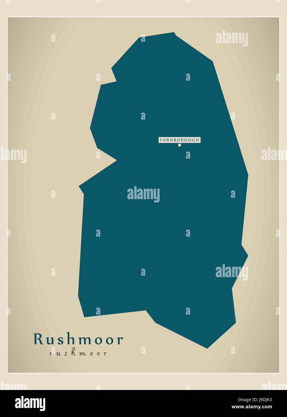Modern Map - Rushmoor district UK illustration Stock Vector Image & Art ...