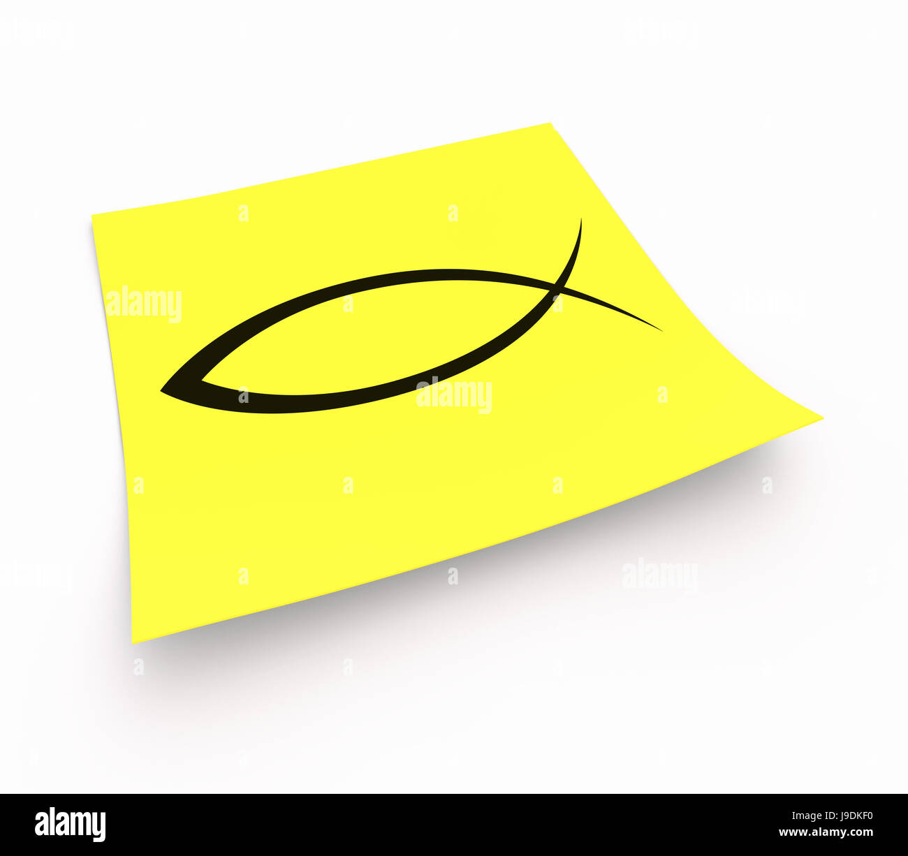 note, memo, fish, pisces, notices, notepads, post it, pictogram, symbol ...