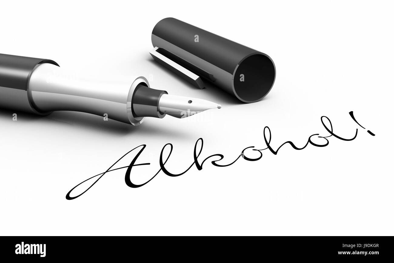 alcohol - pen concept Stock Photo - Alamy