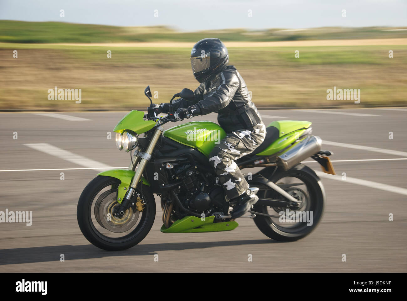 Triumph Street Triple Motorcycle at speed Stock Photo - Alamy