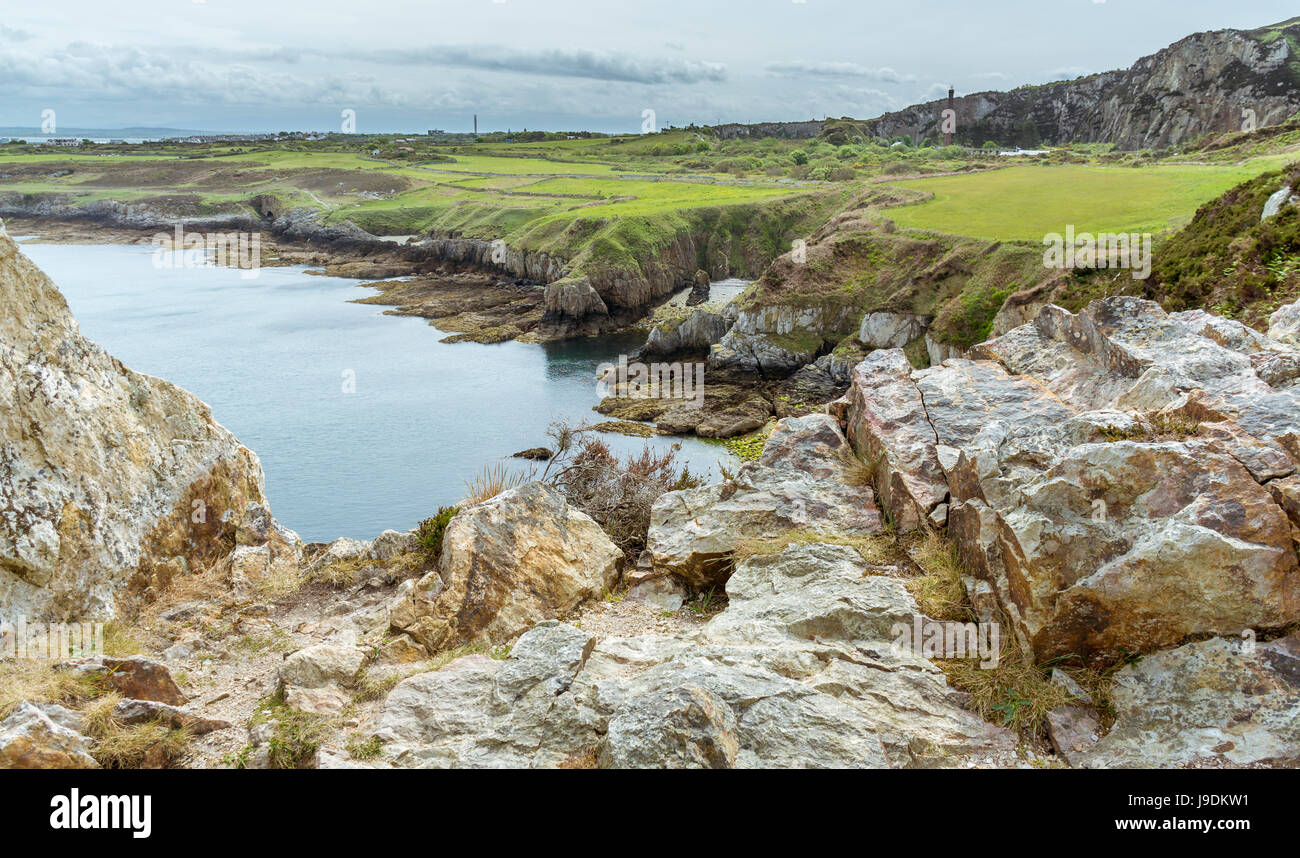 A view of the area around Breakwater Park and Holyhead mountain on ...