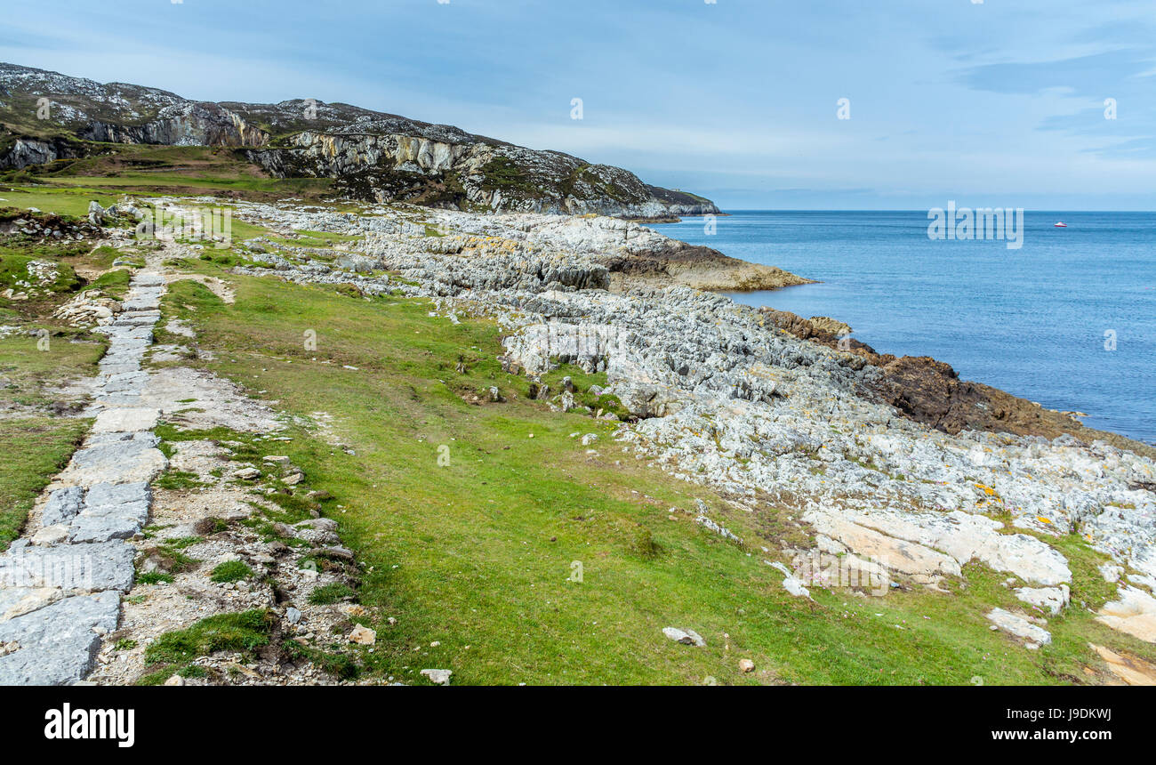 A view of the area around Breakwater Park and Holyhead mountain on ...