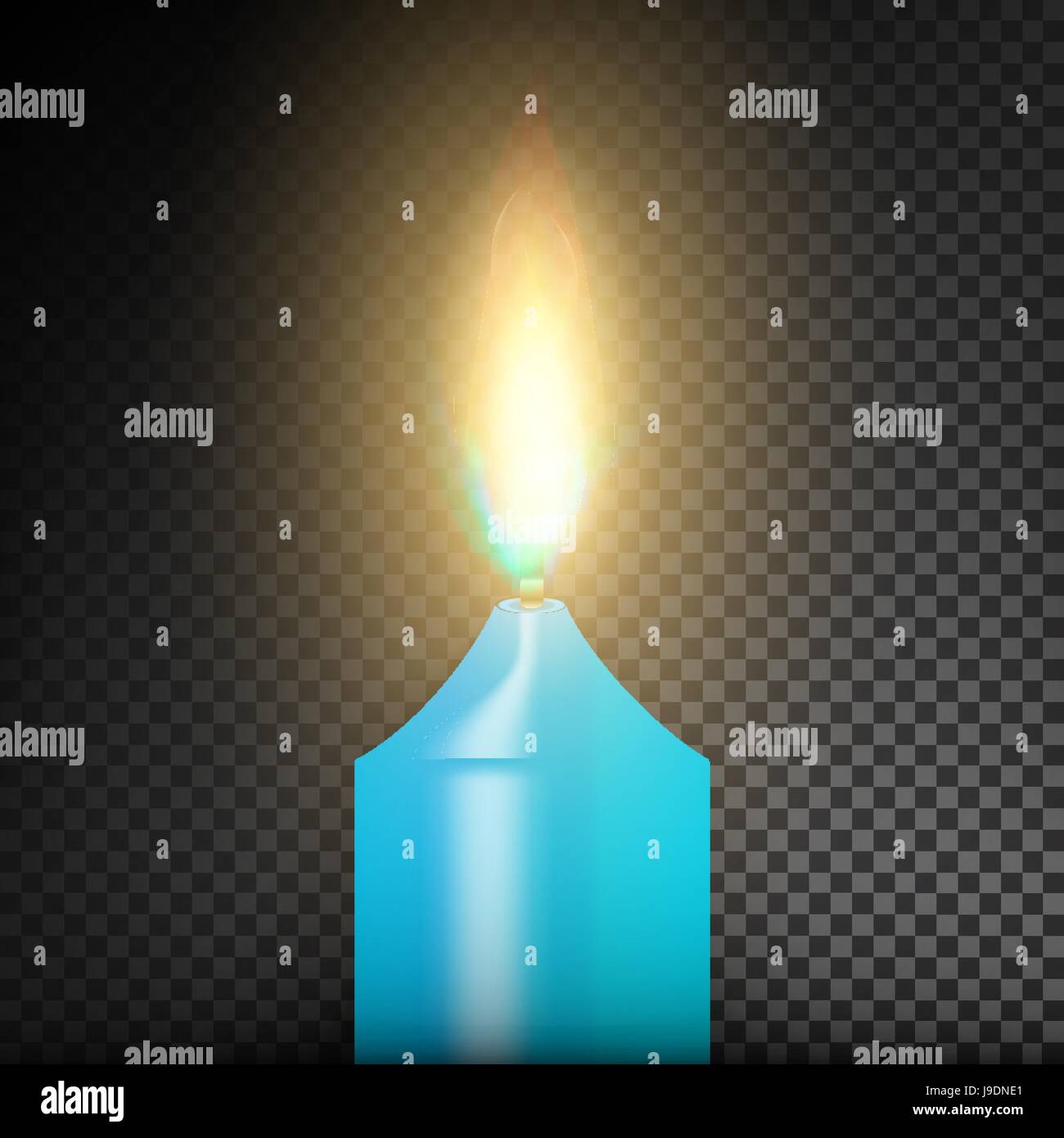 Realistic Burning Dinner Candle. Transparency Grid. Special Effect ...