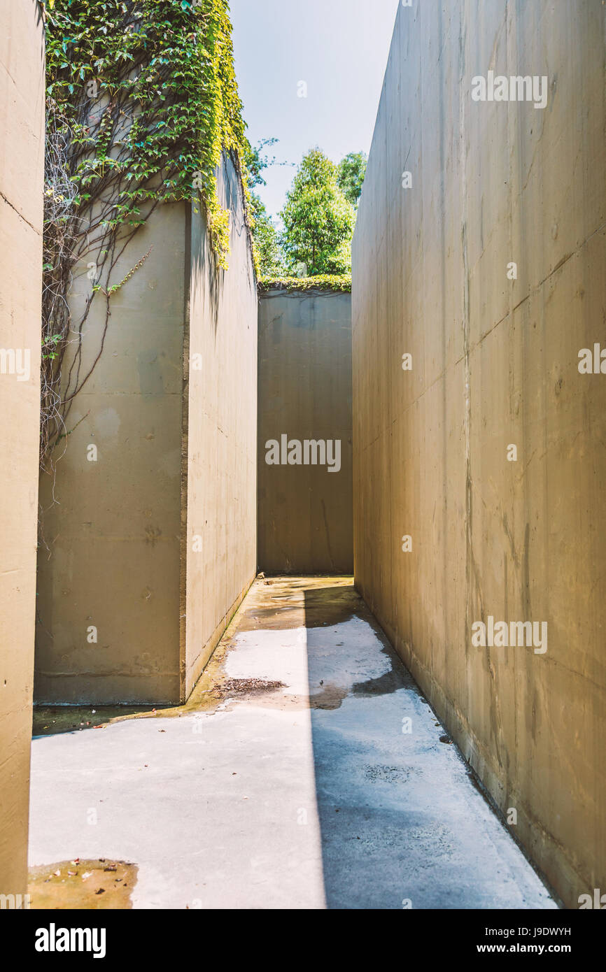 High wall of a abandoned and dried waterway, nobody Stock Photo - Alamy