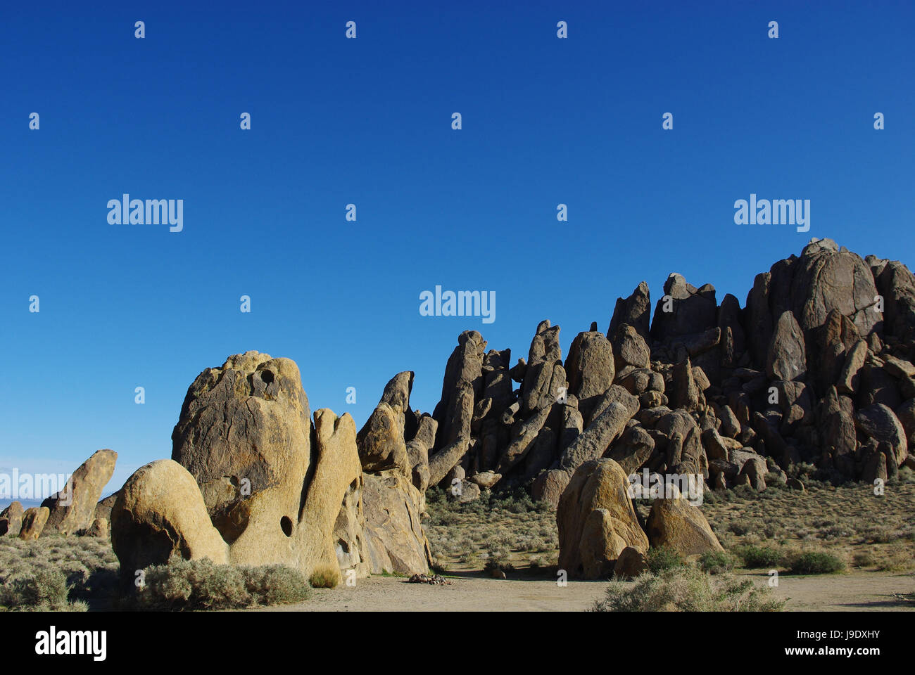 blue, desert, wasteland, formation, rock, firmament, sky, unclouded ...
